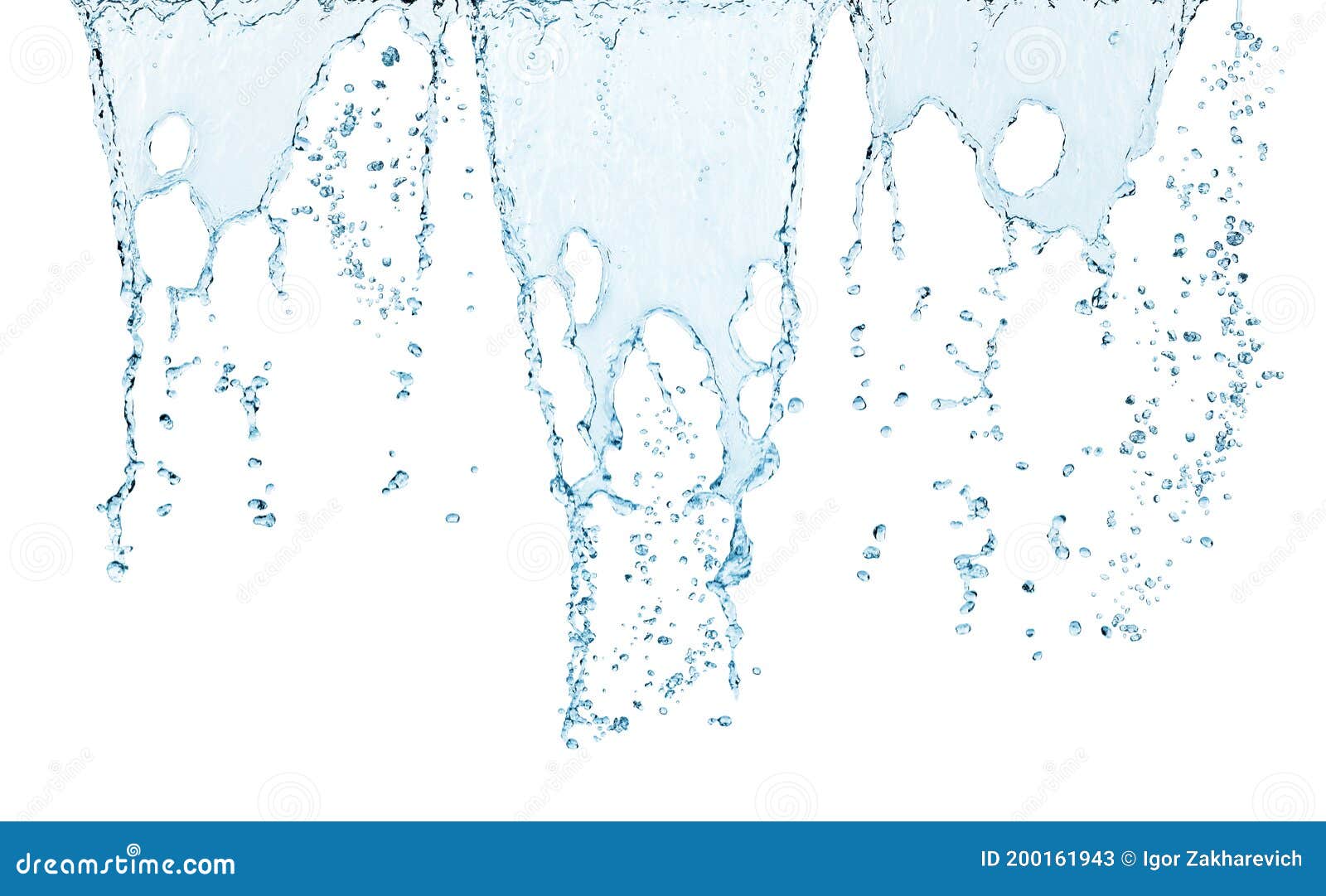 Set of Water Flow on White Background Stock Image - Image of nature ...