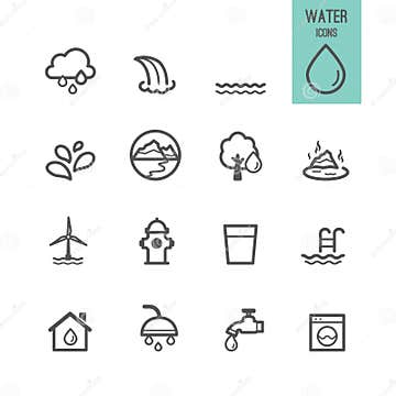 Set of water icon. stock vector. Illustration of element - 52993434