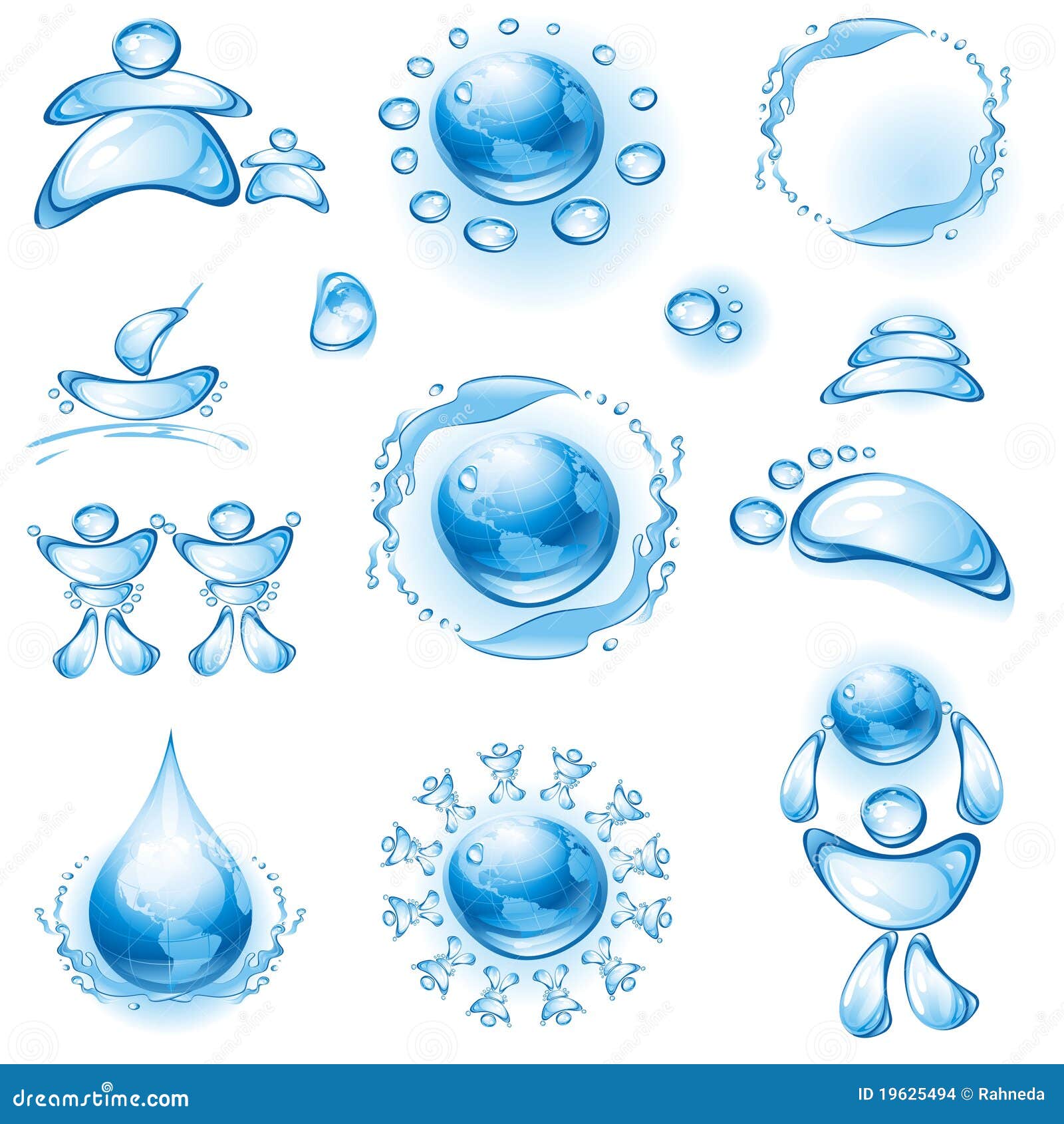 Set of water icons. stock vector. Illustration of clean - 19625494