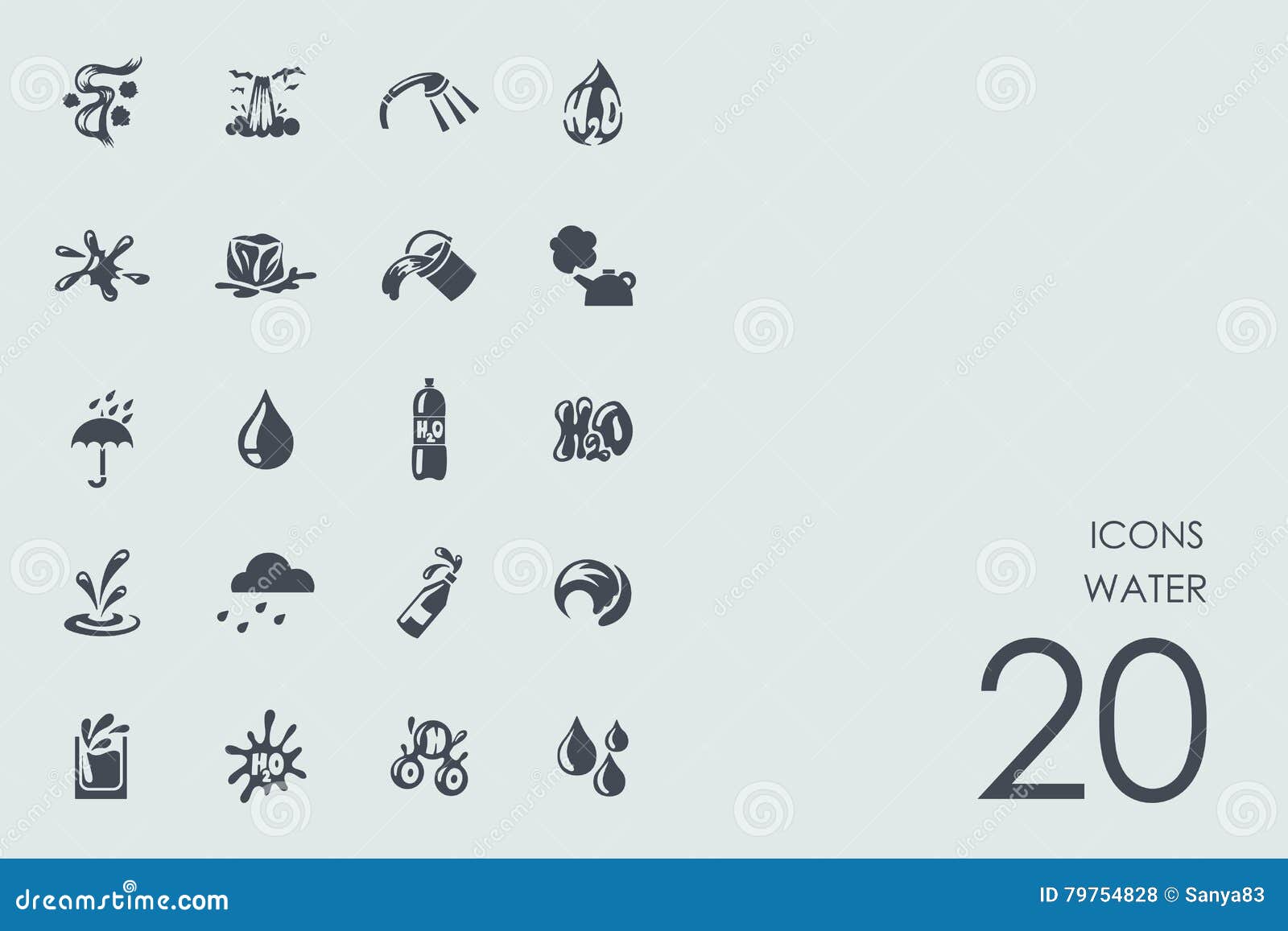 Set of water icons stock vector. Illustration of contour - 79754828