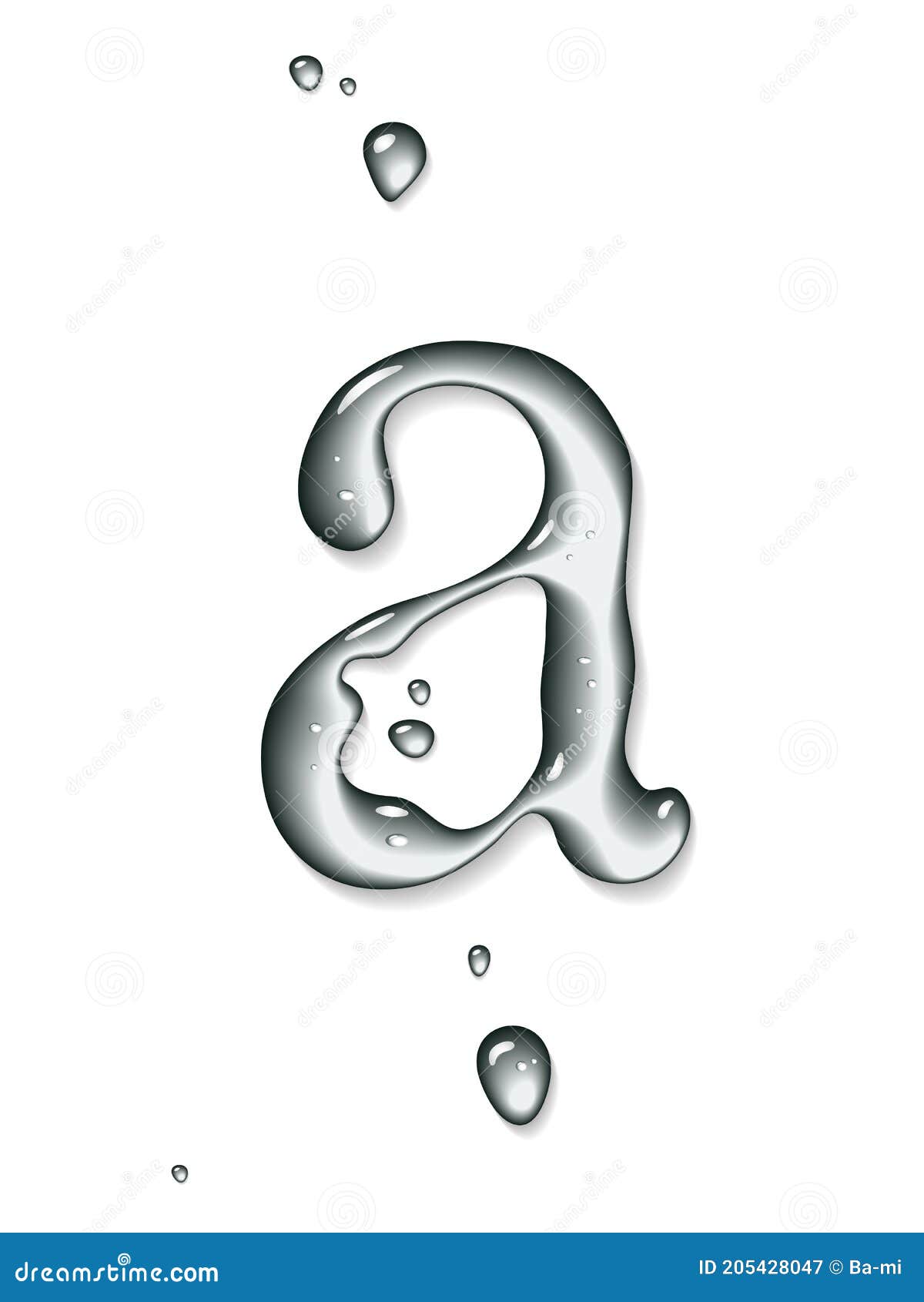 Water letter a stock illustration. Illustration of beautiful - 205428047