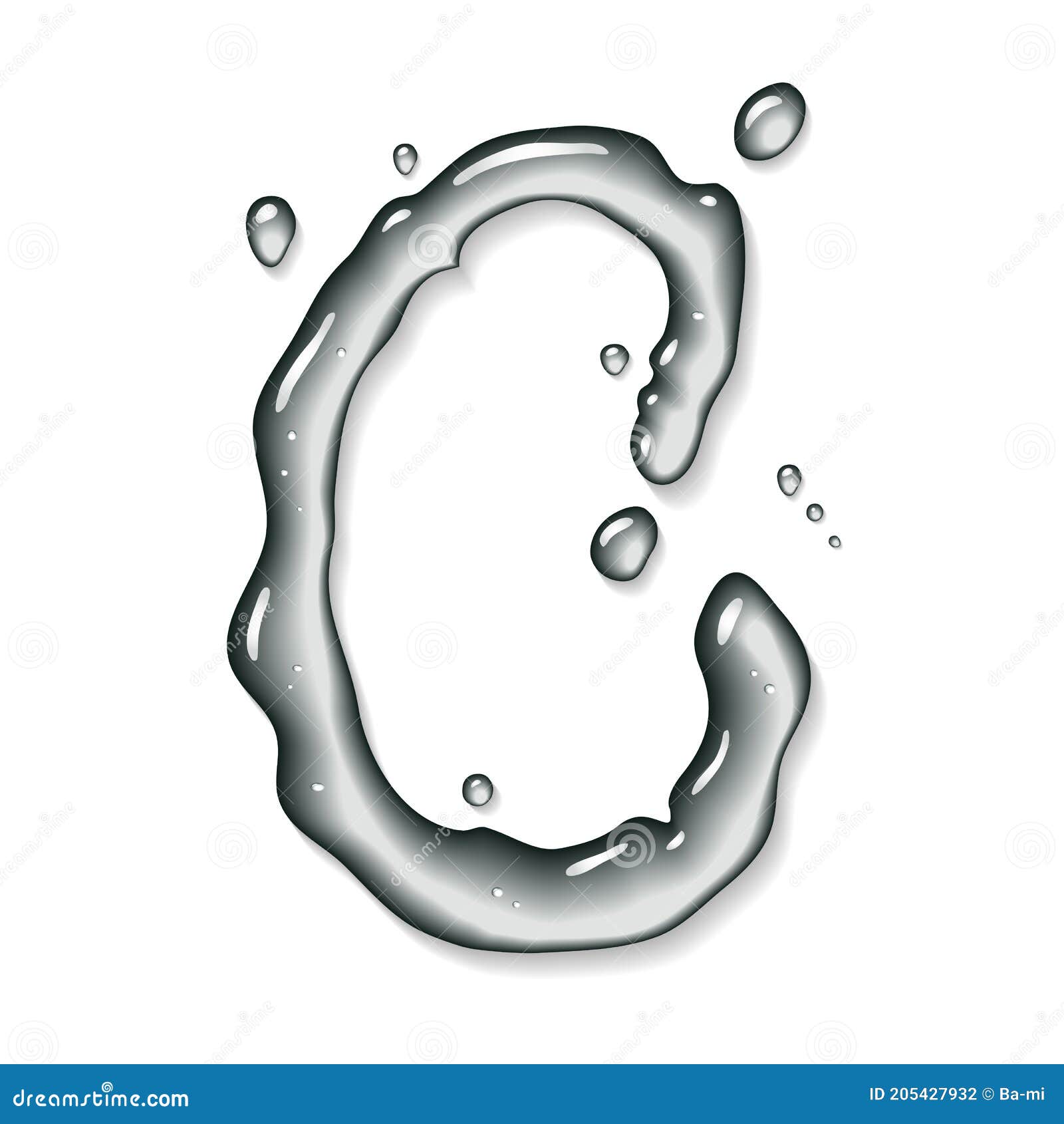 Water letter C stock vector. Illustration of flow, abstract - 205427932