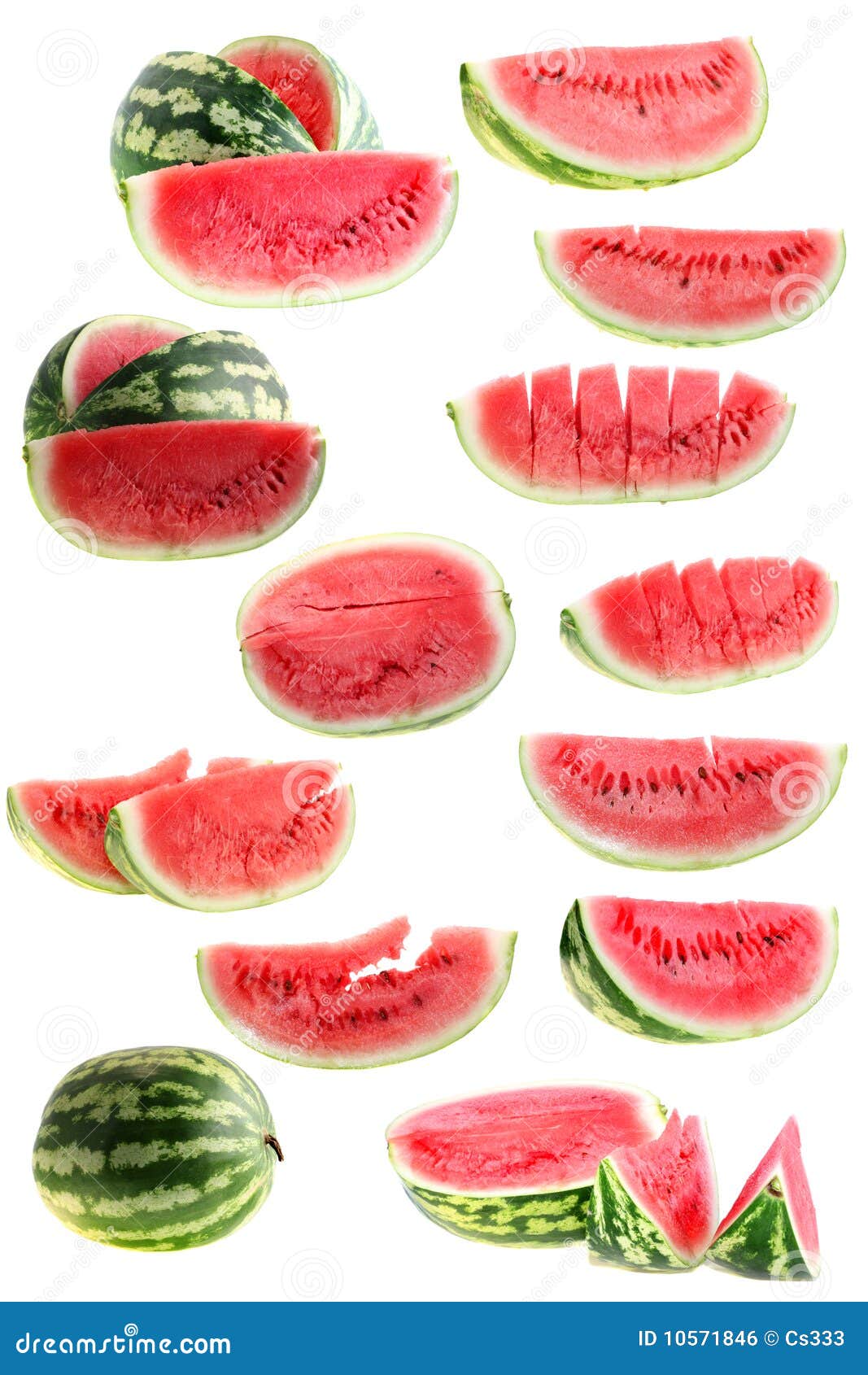 Set water-melon, isolated. stock photo. Image of collection - 10571846