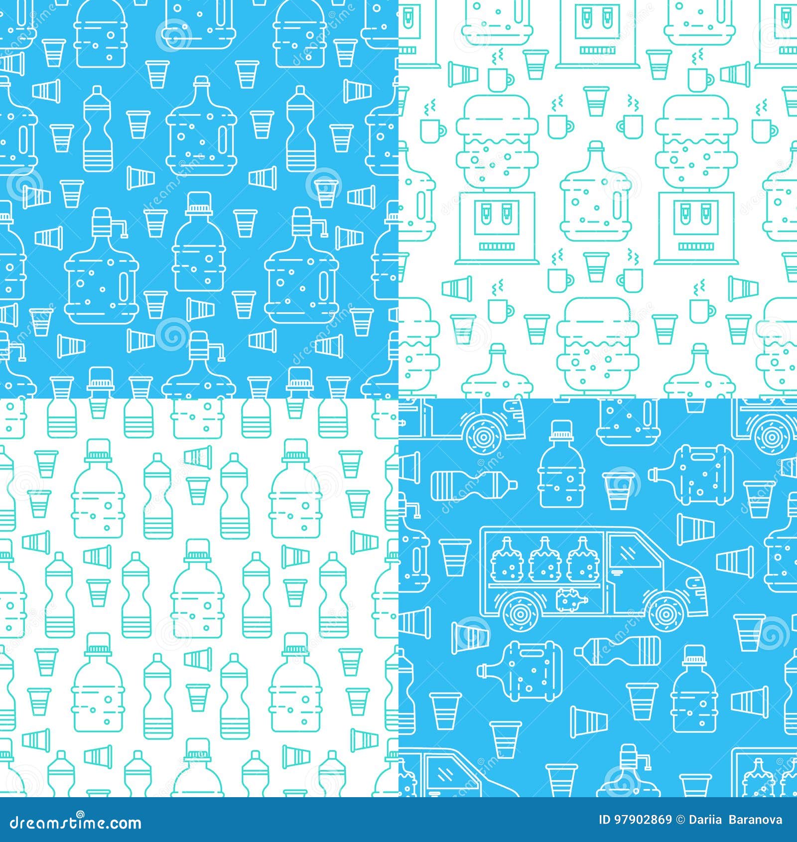 Set water patterns stock vector. Illustration of clear - 97902869