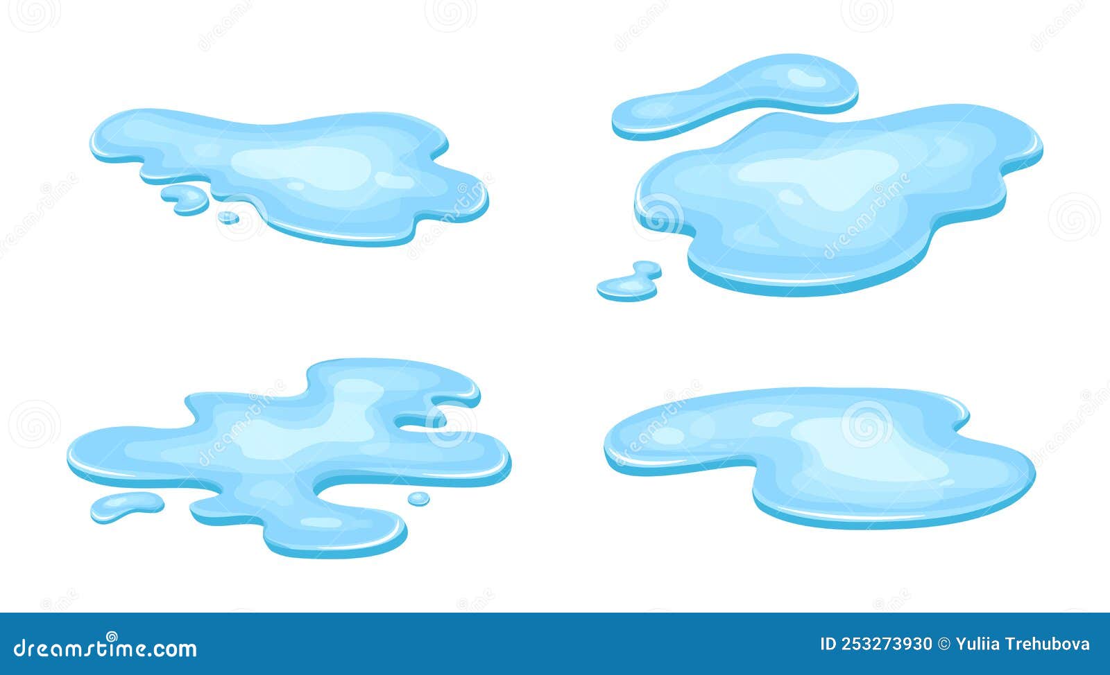 Puddle, Liquid, Vector, Cartoon Style, Isolated, Illustration, On A ...