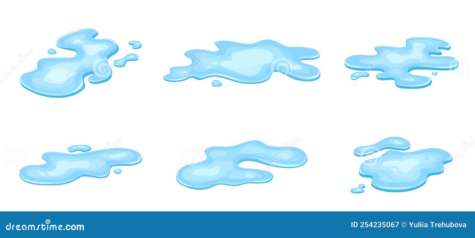 Puddle, Liquid, Vector, Cartoon Style, Isolated, Illustration, On A ...