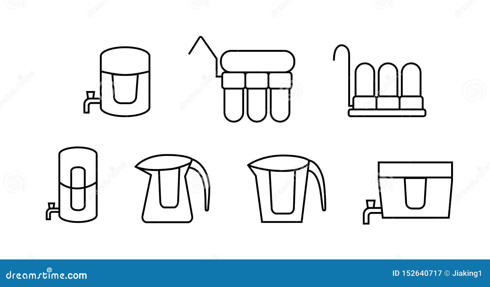 Set Of Water Purifier Icons In Silhouette, Vector | CartoonDealer.com ...