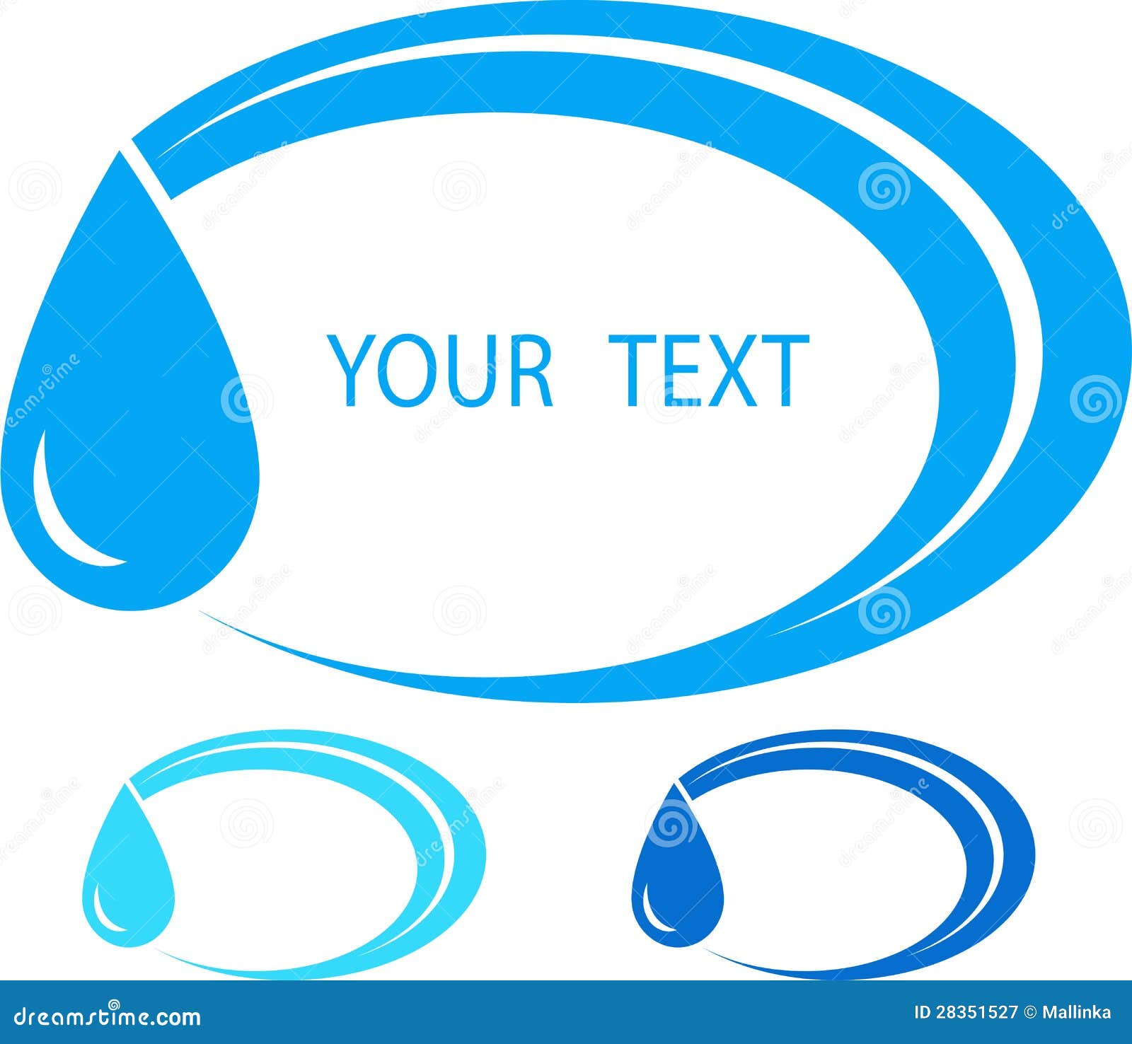 Set of Water Sign with Place for Text Stock Vector - Illustration of ...