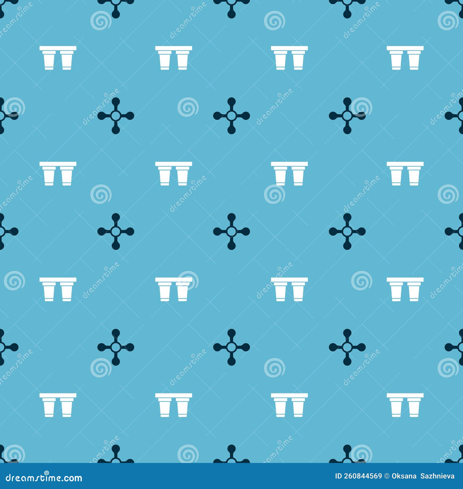 Set Water Tap and Filter on Seamless Pattern. Vector Stock Illustration ...