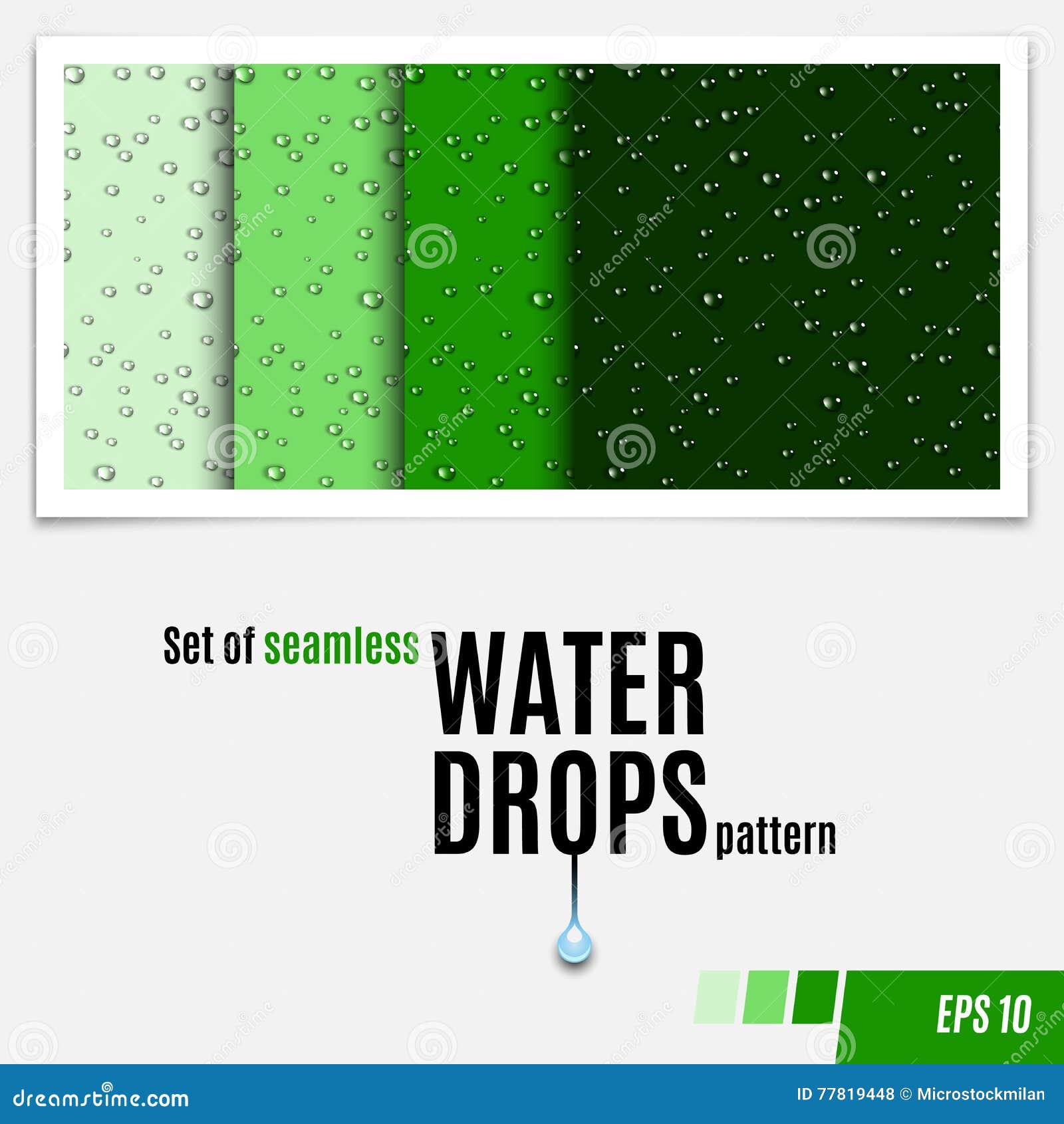 Set of Water Transparent Drops Seamless Pattern Stock Vector ...