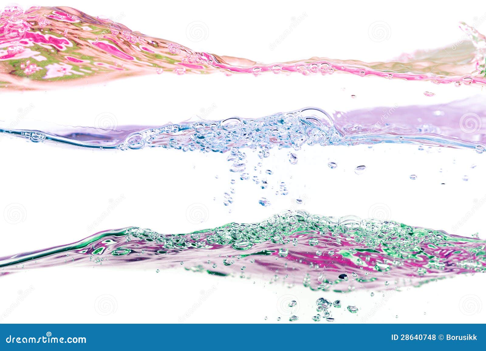 Set of Water Waves Pink, Blue and Violet Colors Stock Photo - Image of ...