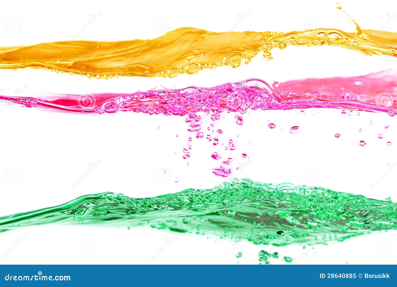 Set of Water Waves Yellow, Red and Green Colors Stock Image - Image of ...