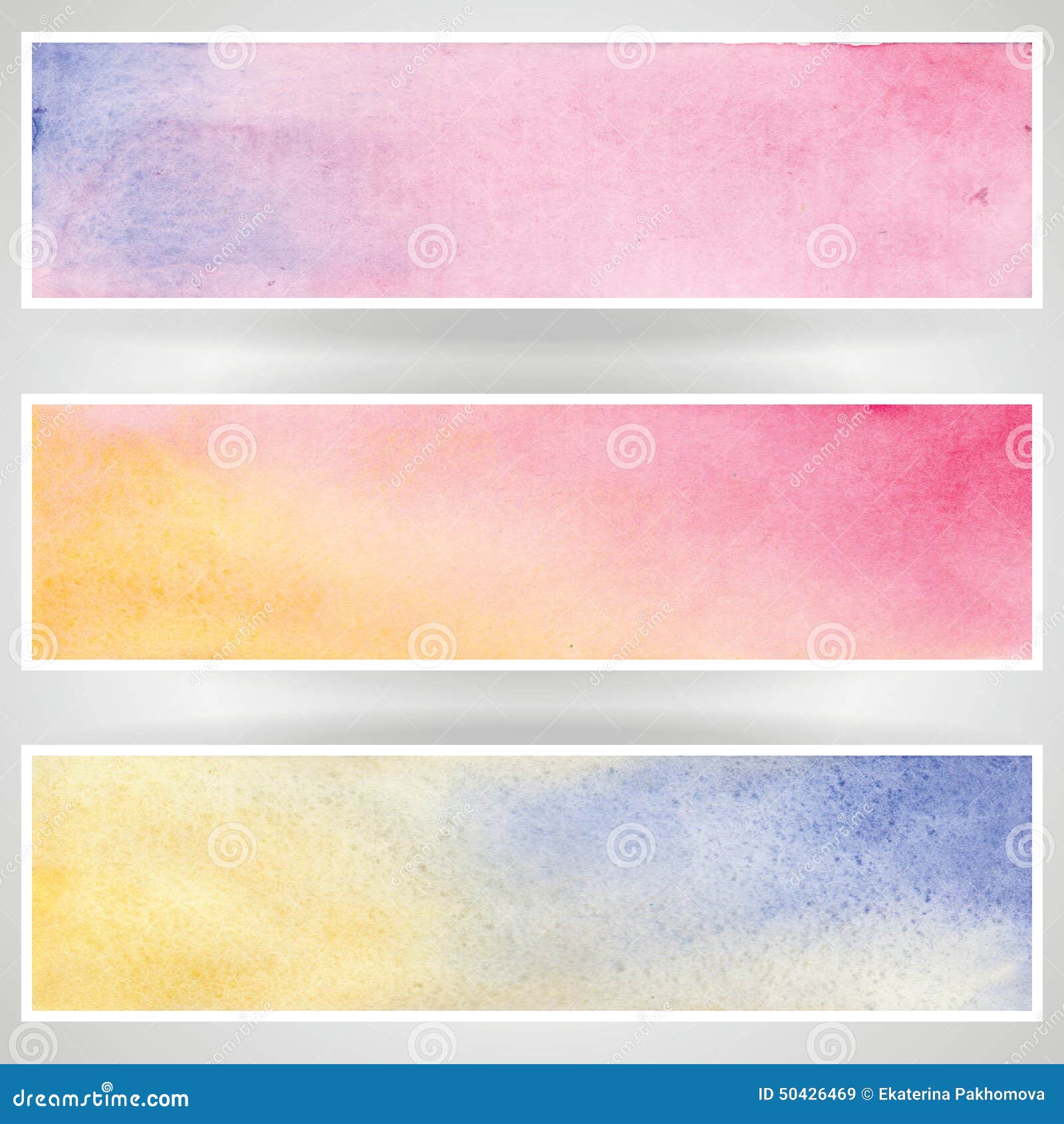 Set of watercolor banners. stock illustration. Illustration of abstract ...