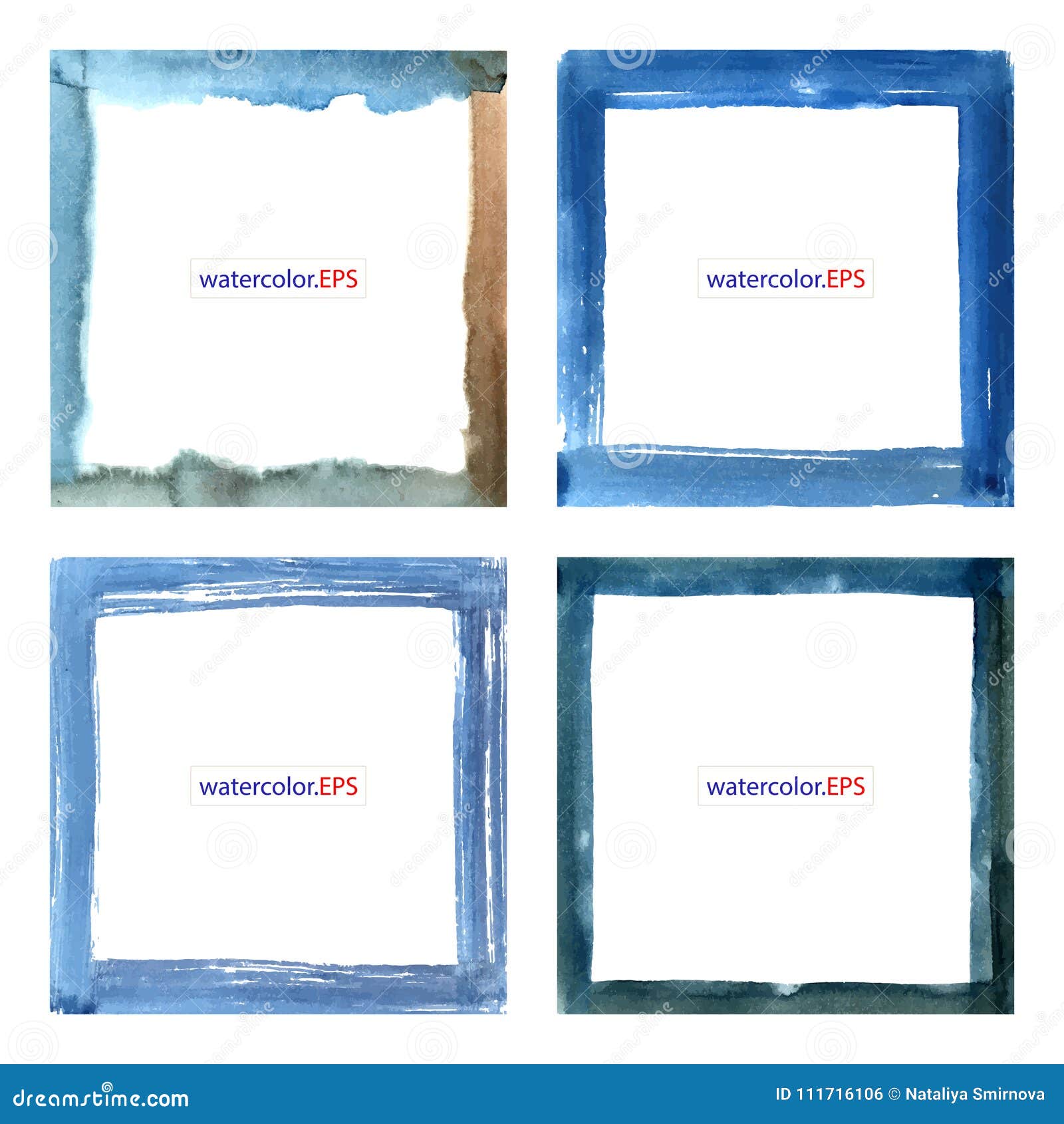 Set watercolor frames stock vector. Illustration of calligraphic ...