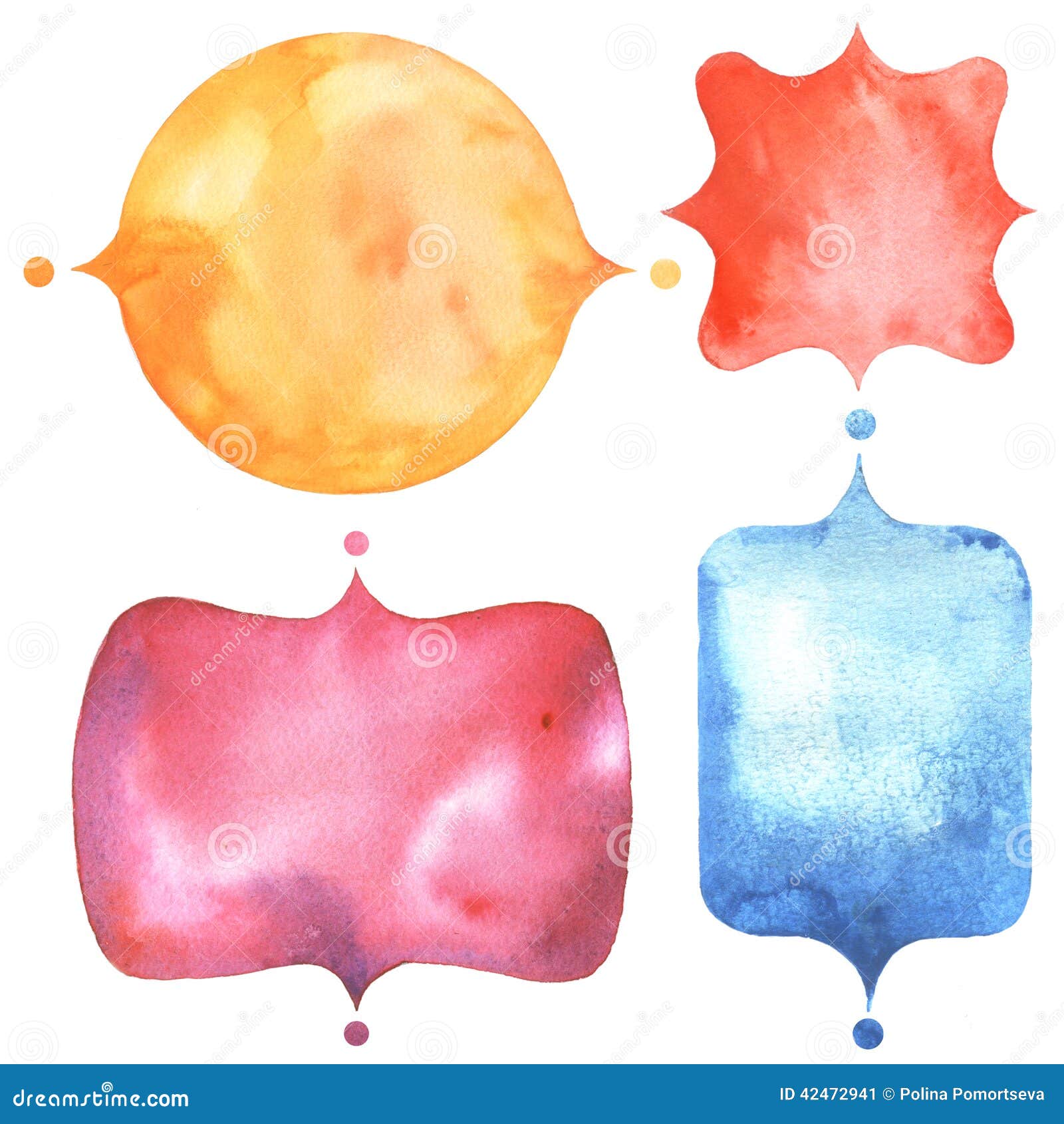 Set of watercolor labels stock illustration. Illustration of card ...