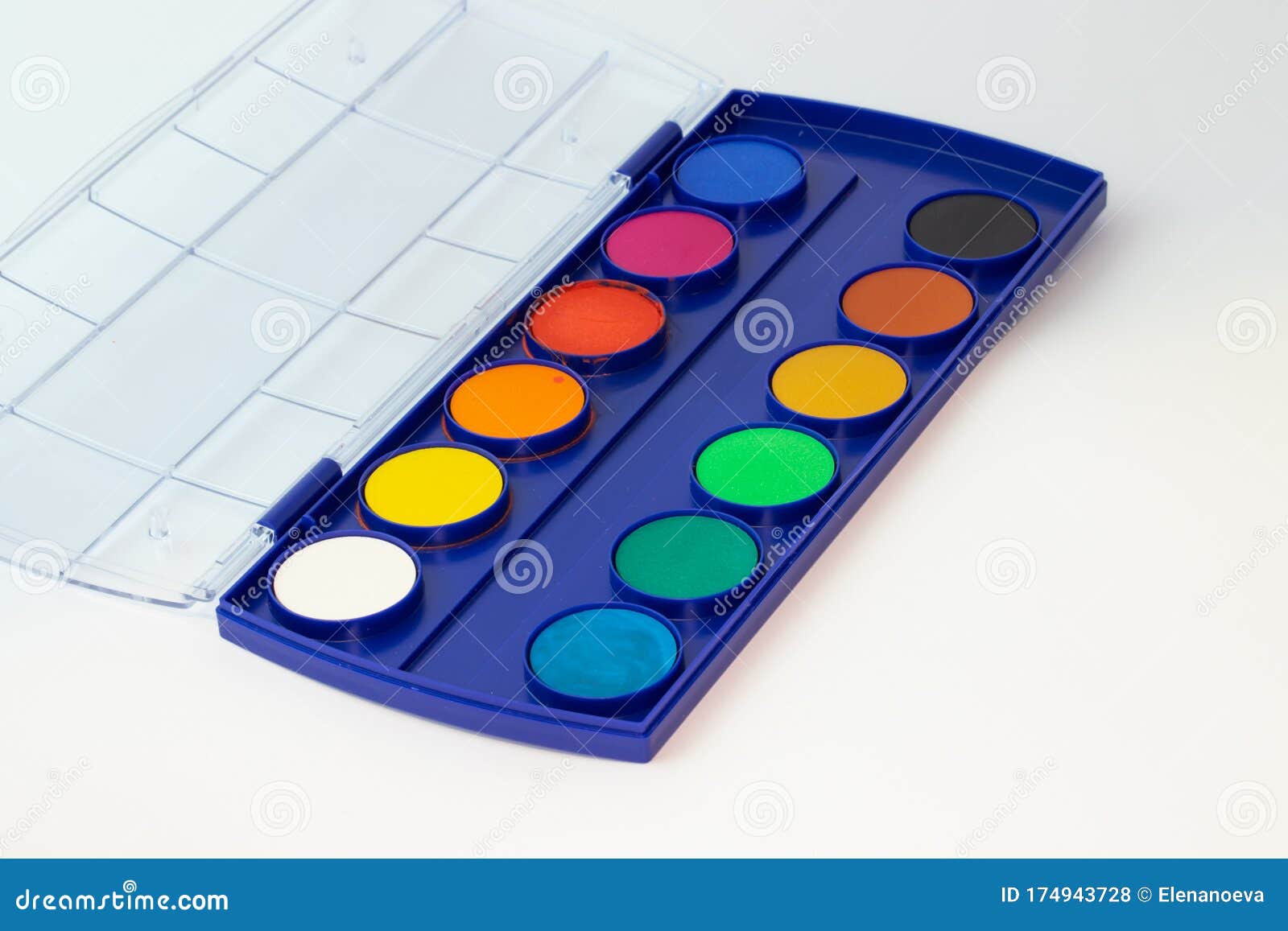 Set of Watercolor Paints Isolated on White Background Stock Photo ...