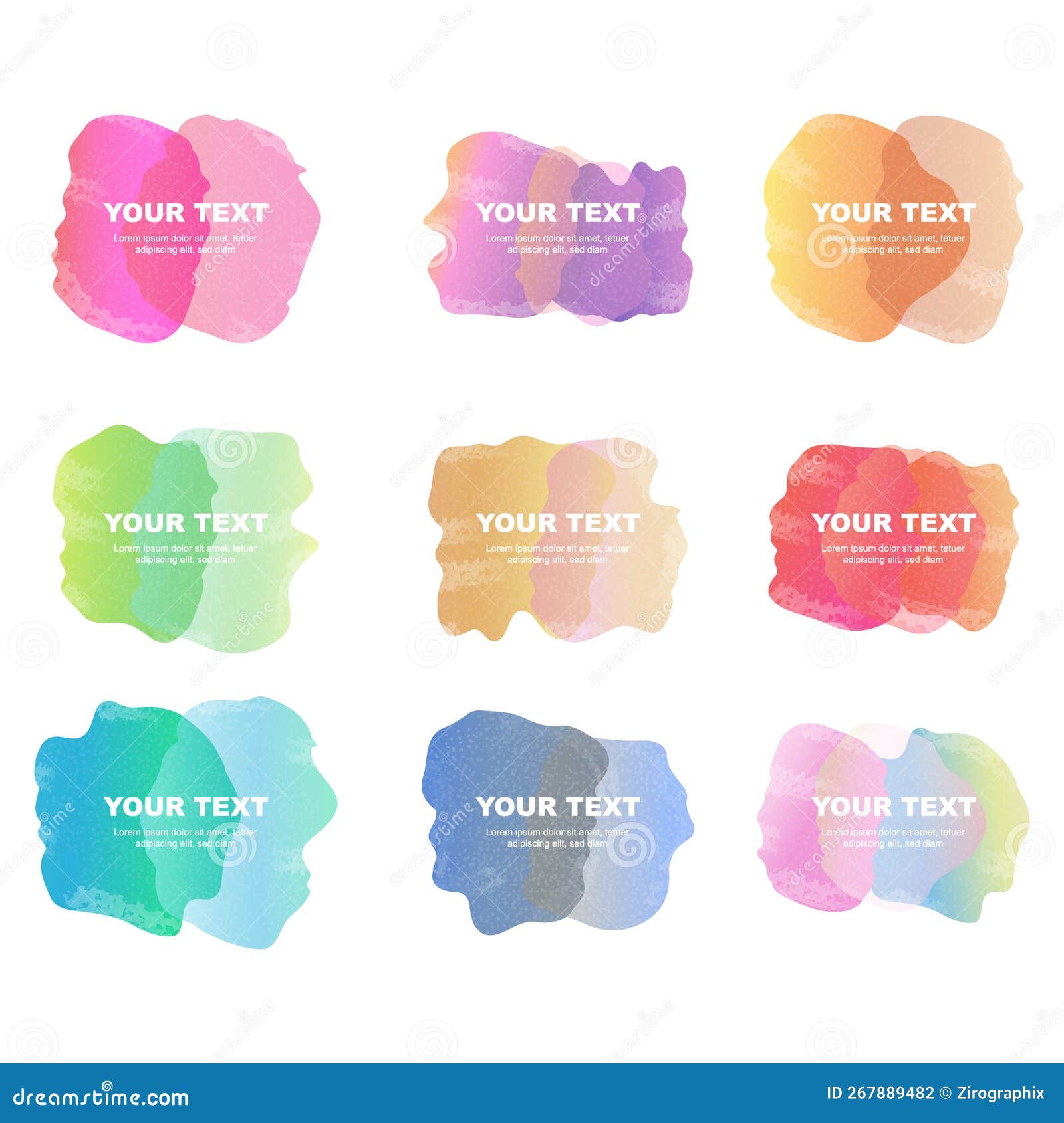 Set of Watercolor Stickers Vector Art Design Stock Vector ...