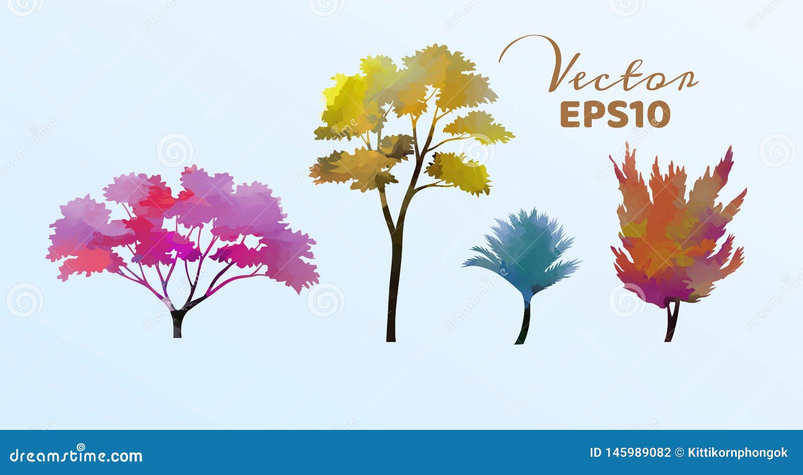 Set of Watercolor Trees . Vector Illustration EPS10 Stock Vector ...