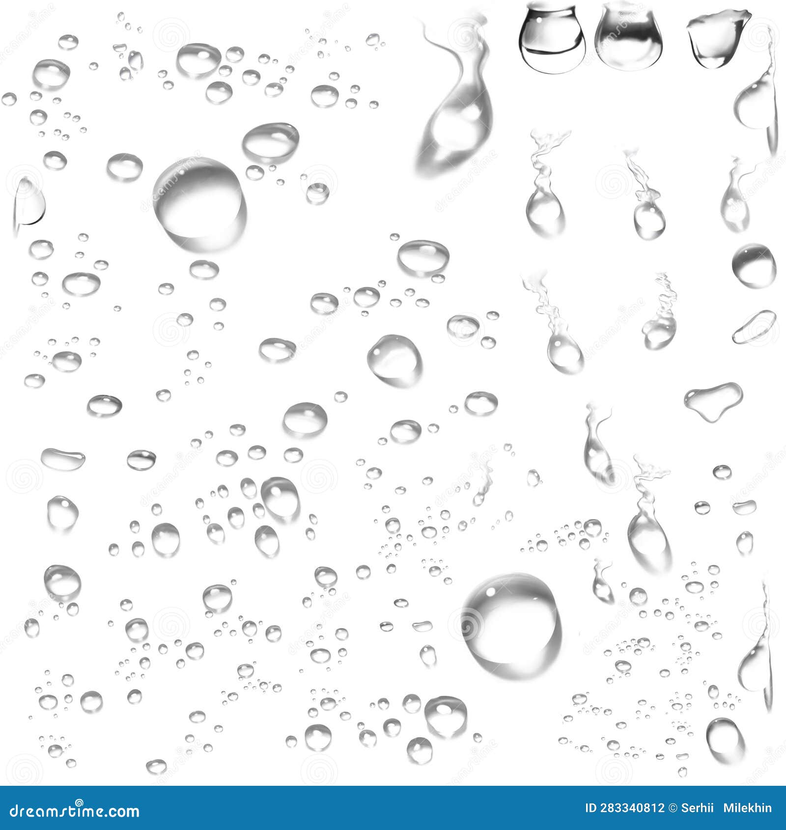 Set of Waterdrops on White Background Stock Illustration - Illustration ...