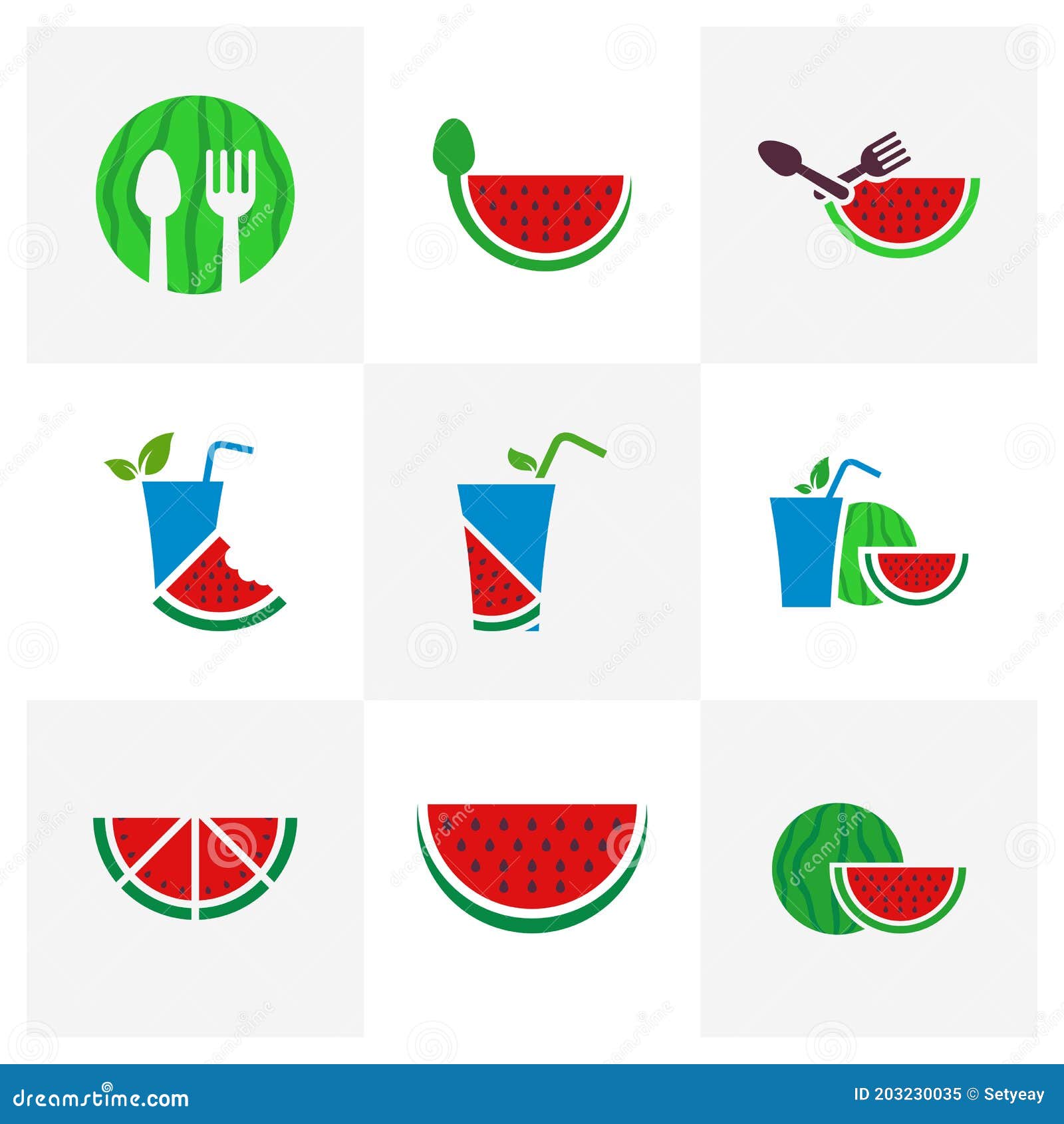 Set of Watermelon Logo Vector Template, Creative Watermelon Logo Design ...
