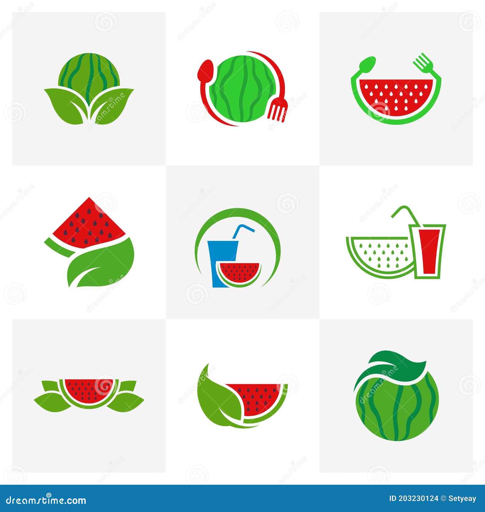 Set of Watermelon Logo Vector Template, Creative Watermelon Logo Design ...