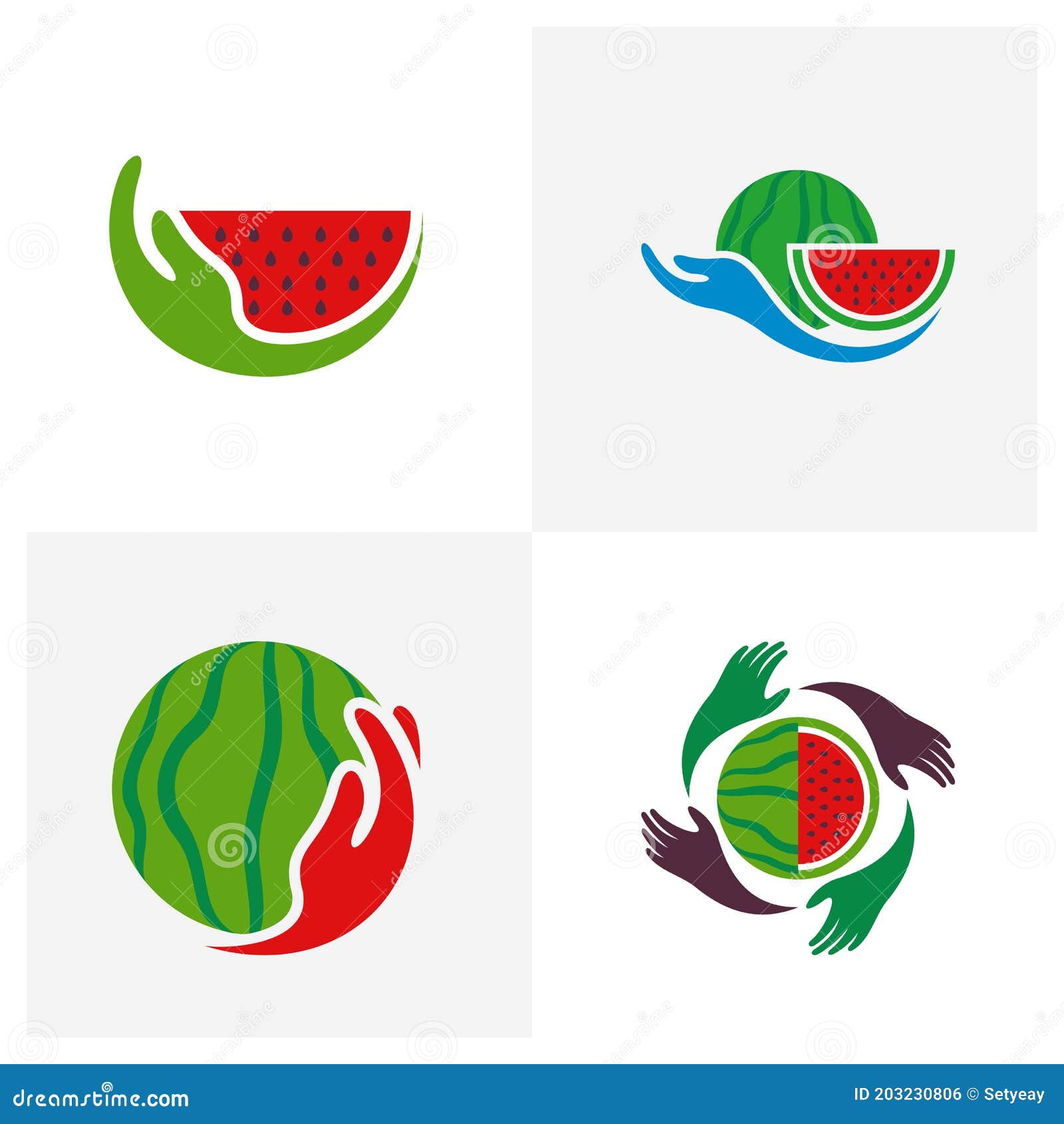 Set of Watermelon Logo Vector Template, Creative Watermelon Logo Design ...