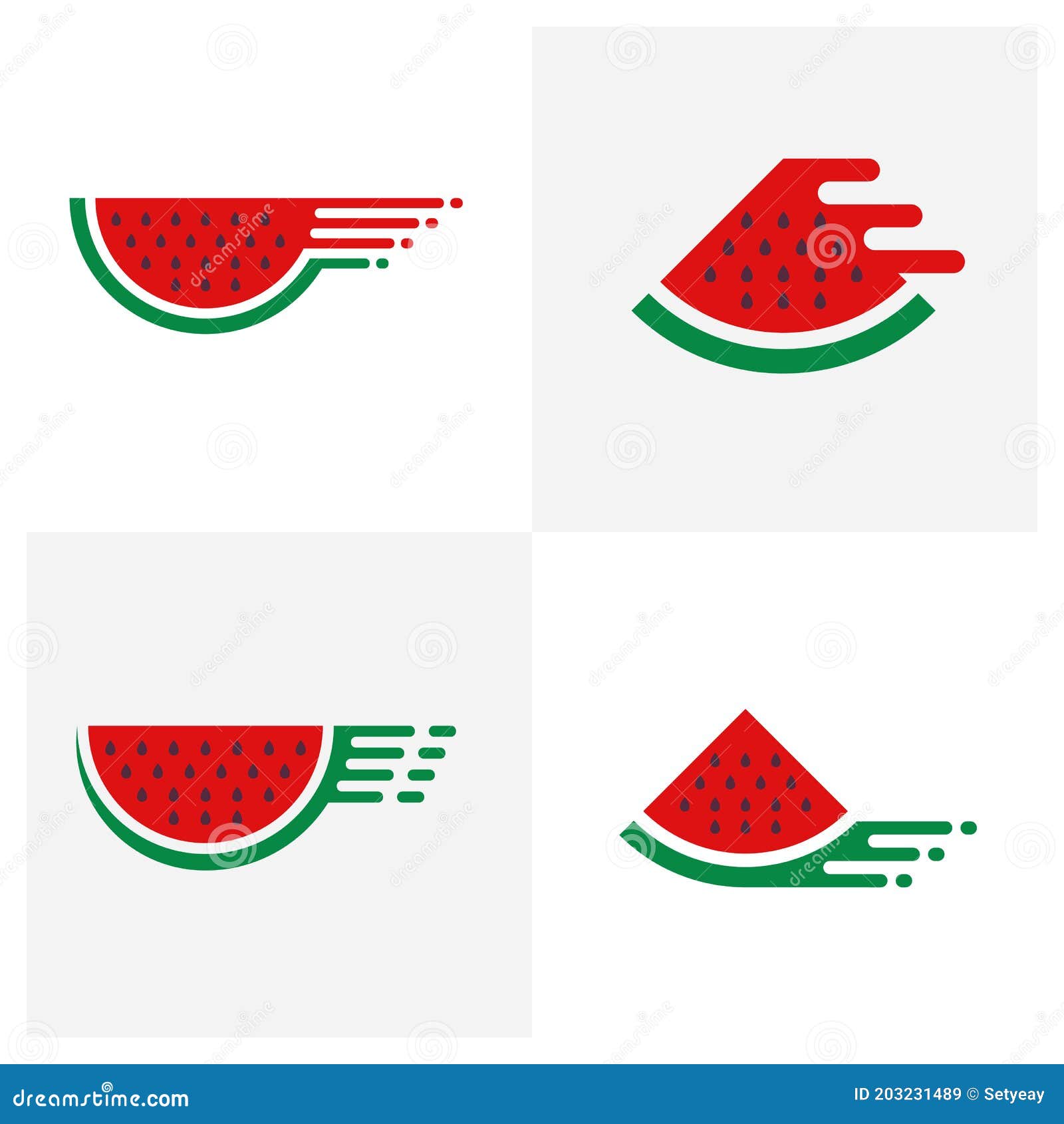 Set of Watermelon Logo Vector Template, Creative Watermelon Logo Design Concepts Stock Vector ...