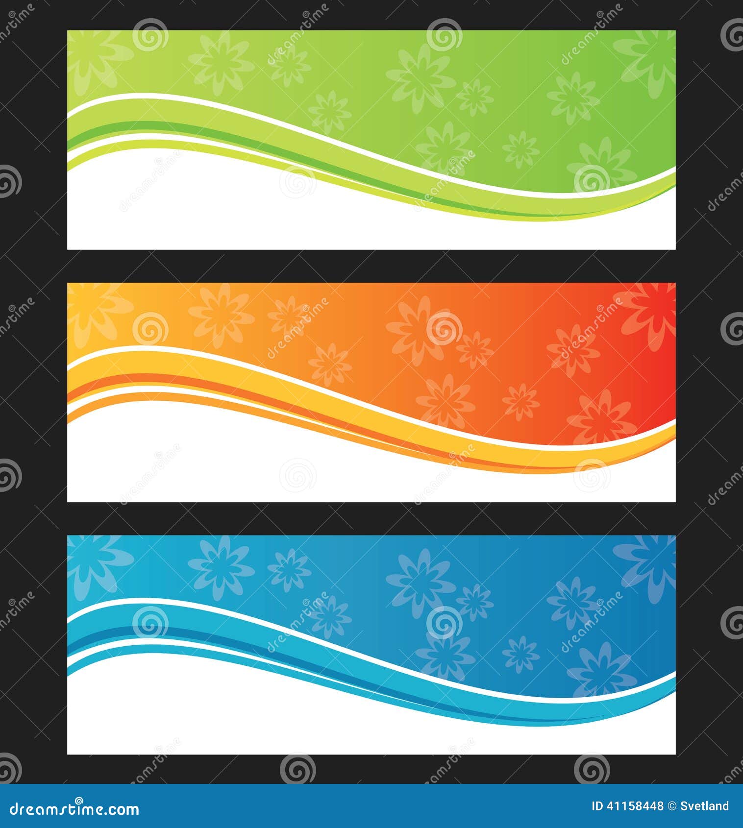 Set of Wave Background Banner or Header. Stock Vector - Illustration of ...