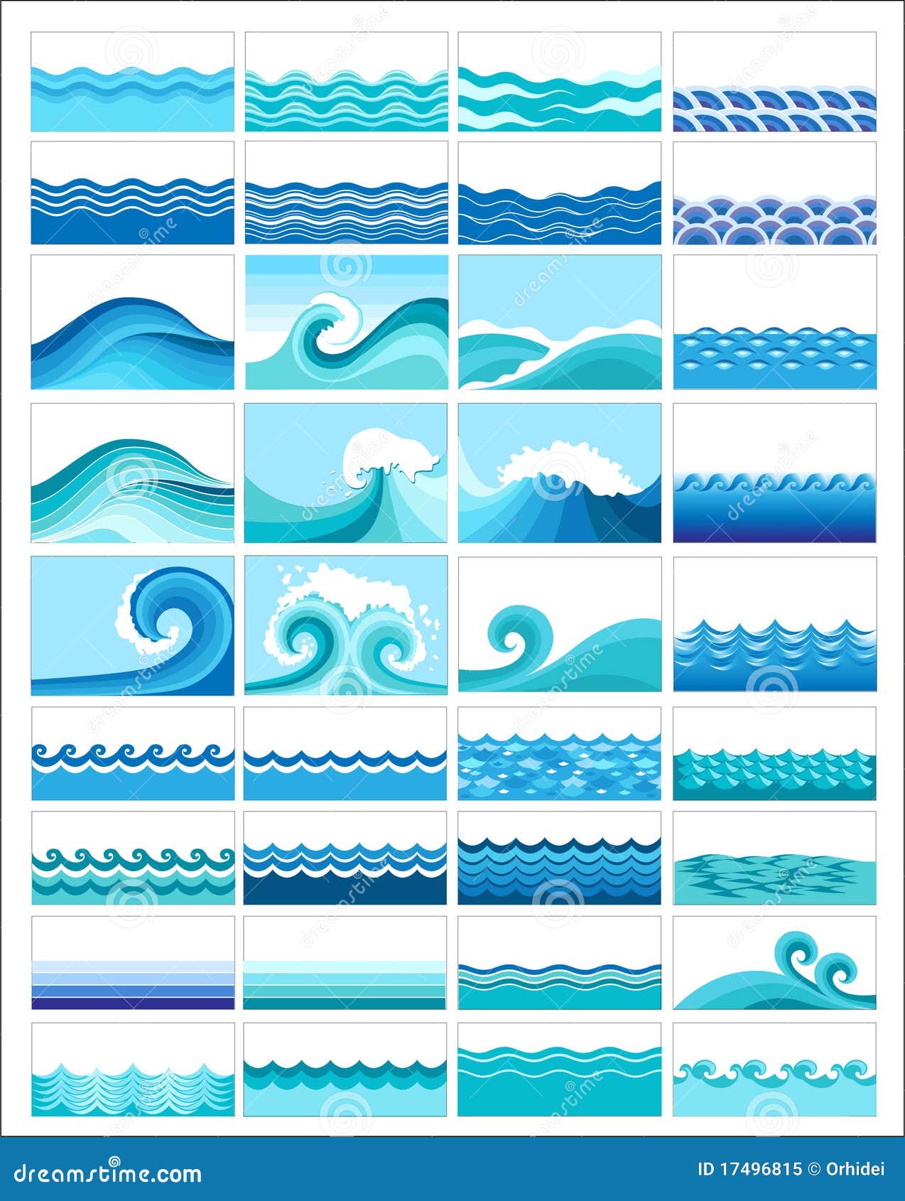 Set of wave illustrations stock vector. Illustration of design - 17496815