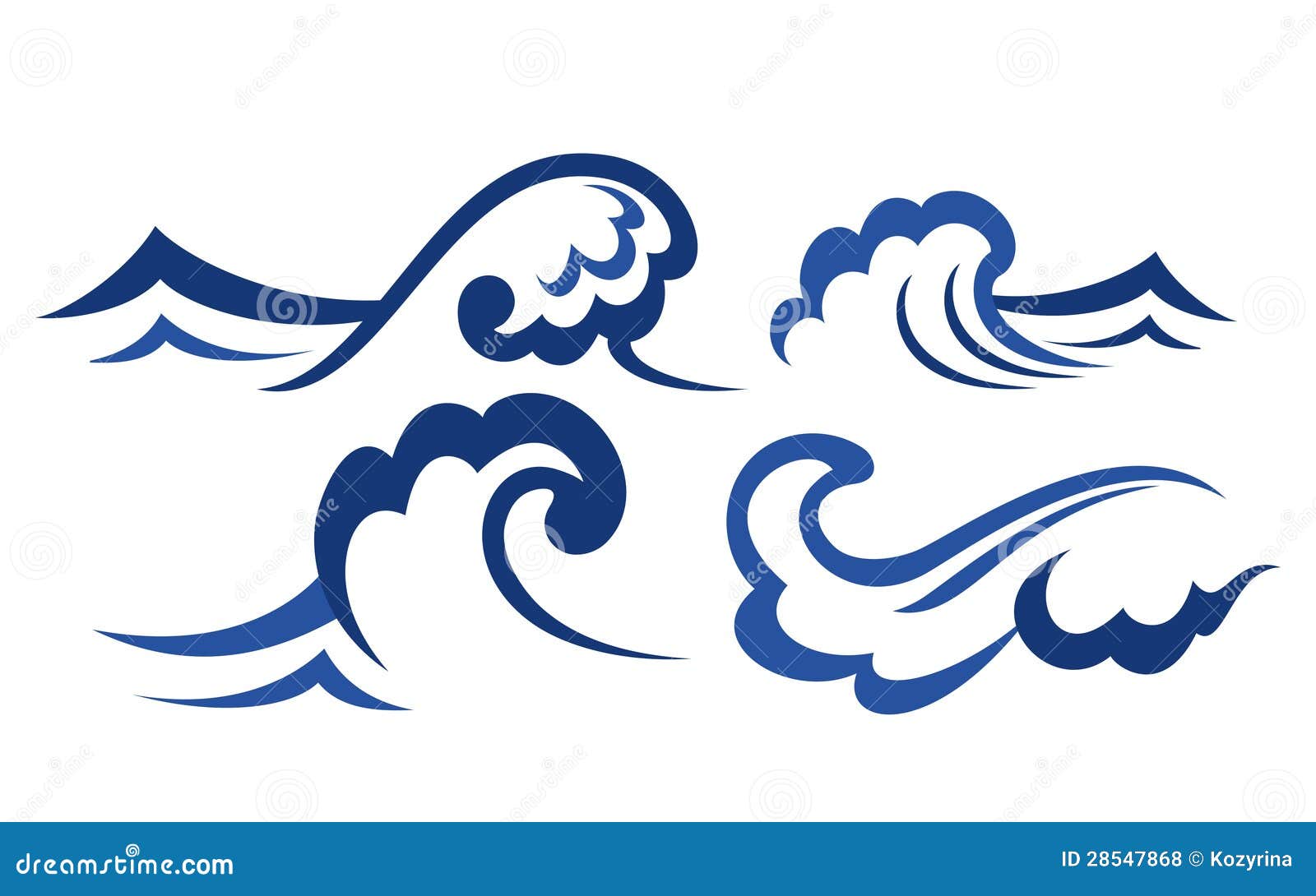 Set of wave symbols stock vector. Illustration of curve - 28547868