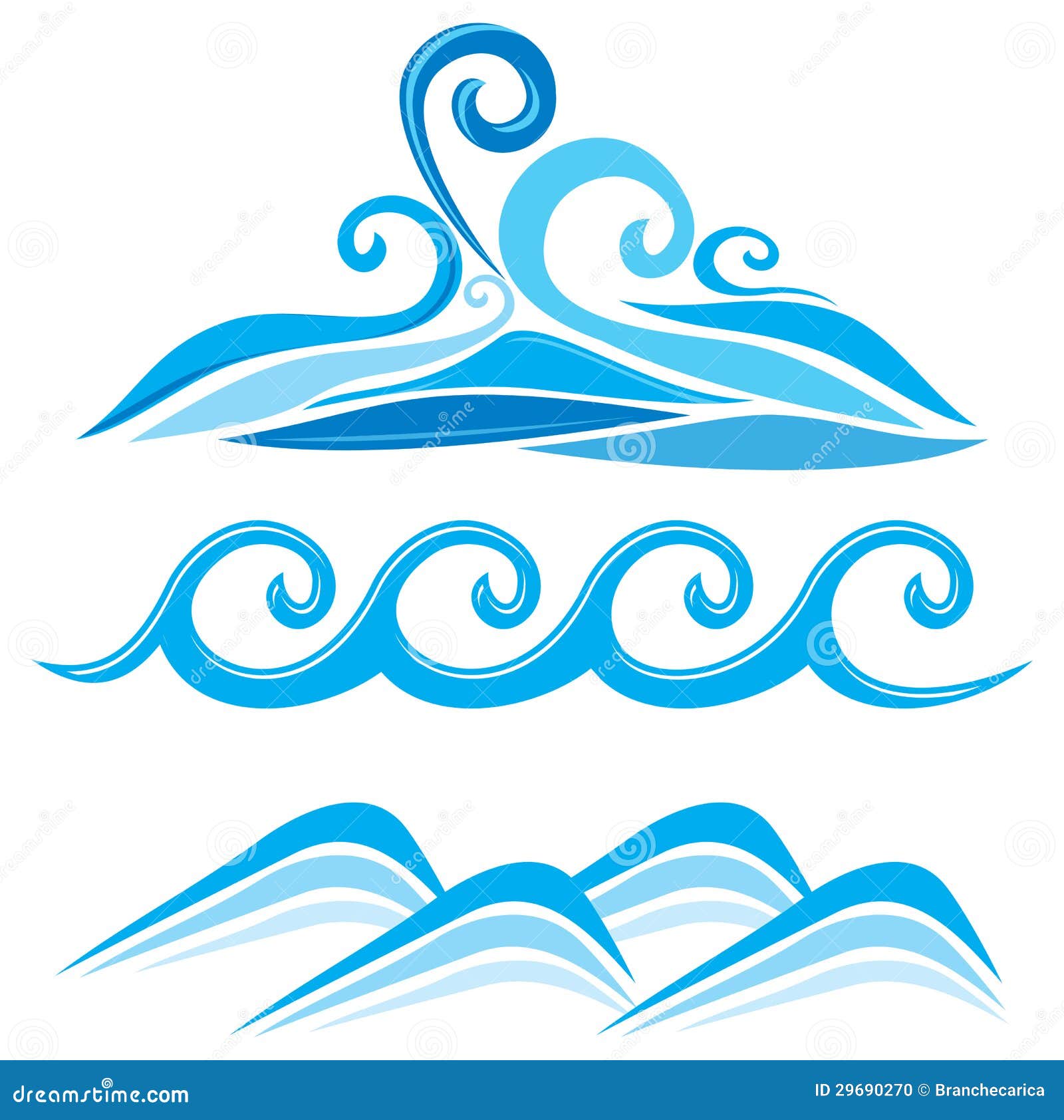 Set Of Wave Symbols For Design Cartoon Vector | CartoonDealer.com #29143747