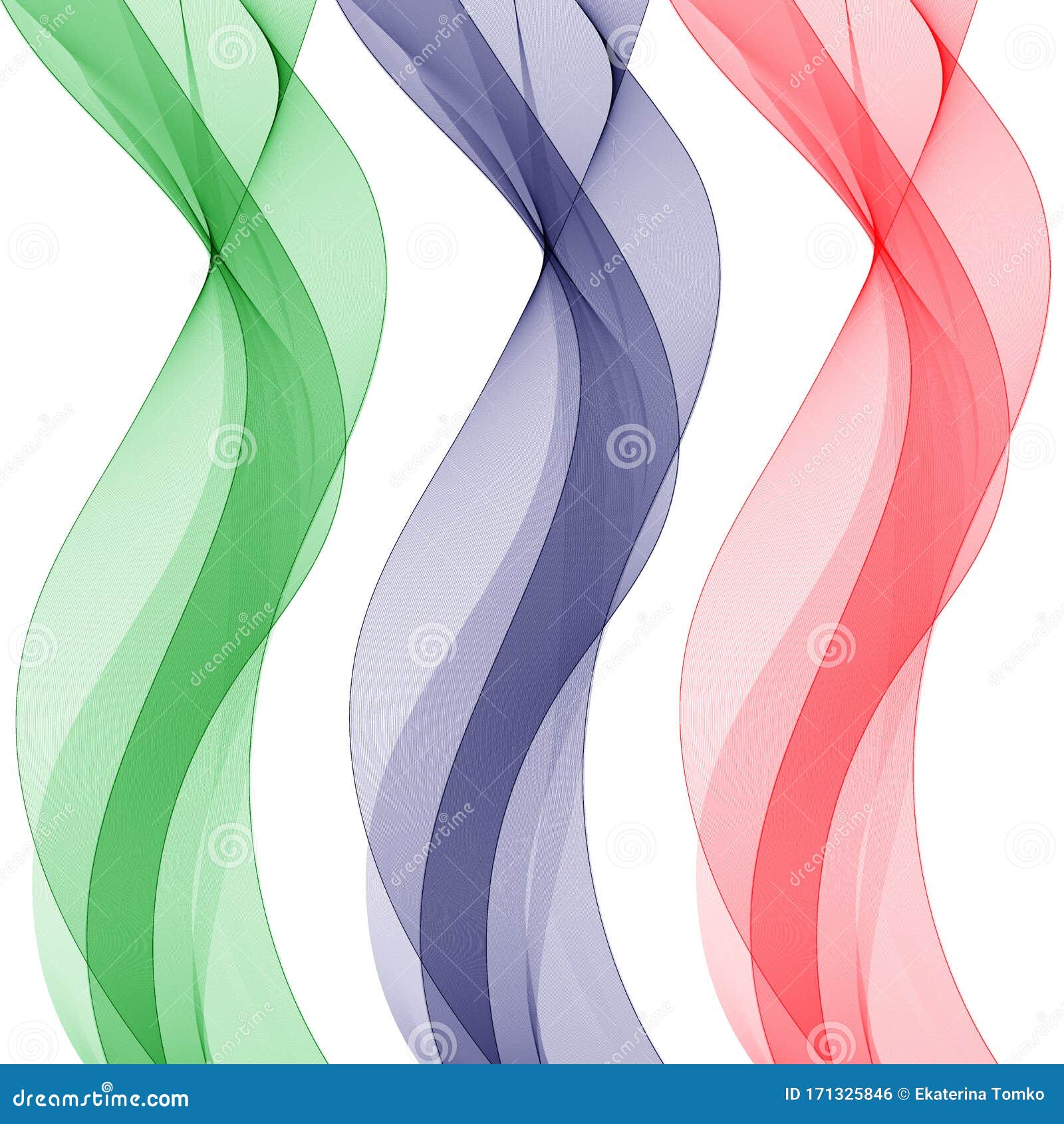 Set of Waves Vector Design Element Colored Flow of Wavy Lines. Eps 10 ...