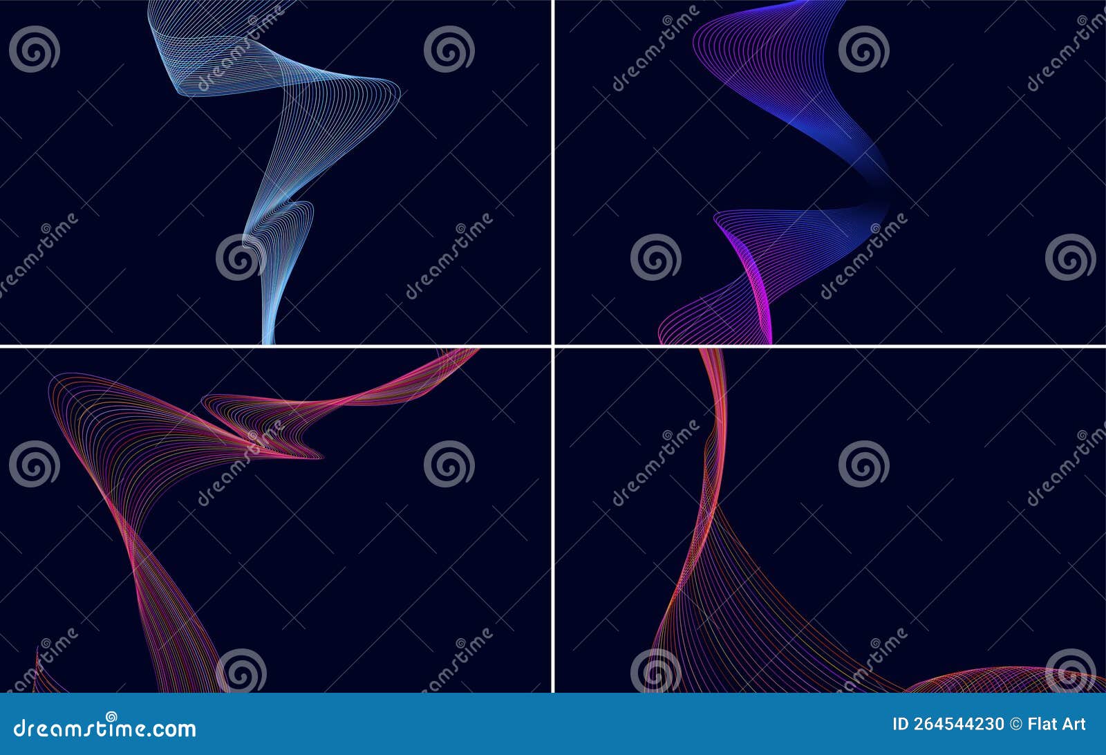 Set of 4 Waving Line Backgrounds for a Contemporary Design Stock Vector ...