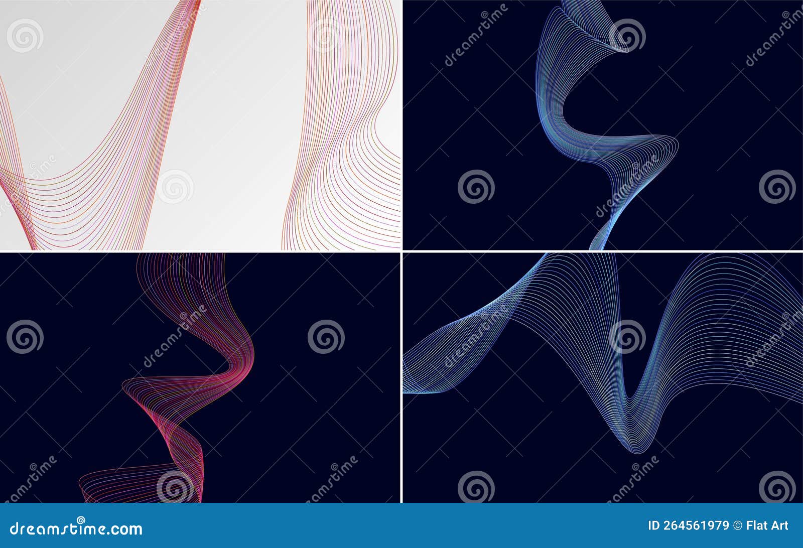 Set of 4 Waving Line Backgrounds for a Contemporary Design Stock Vector ...