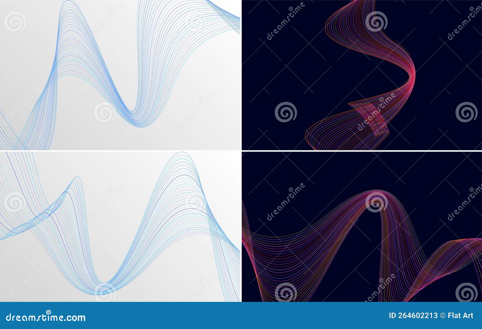 Set of 4 Waving Line Backgrounds for a Contemporary Design Stock Vector ...