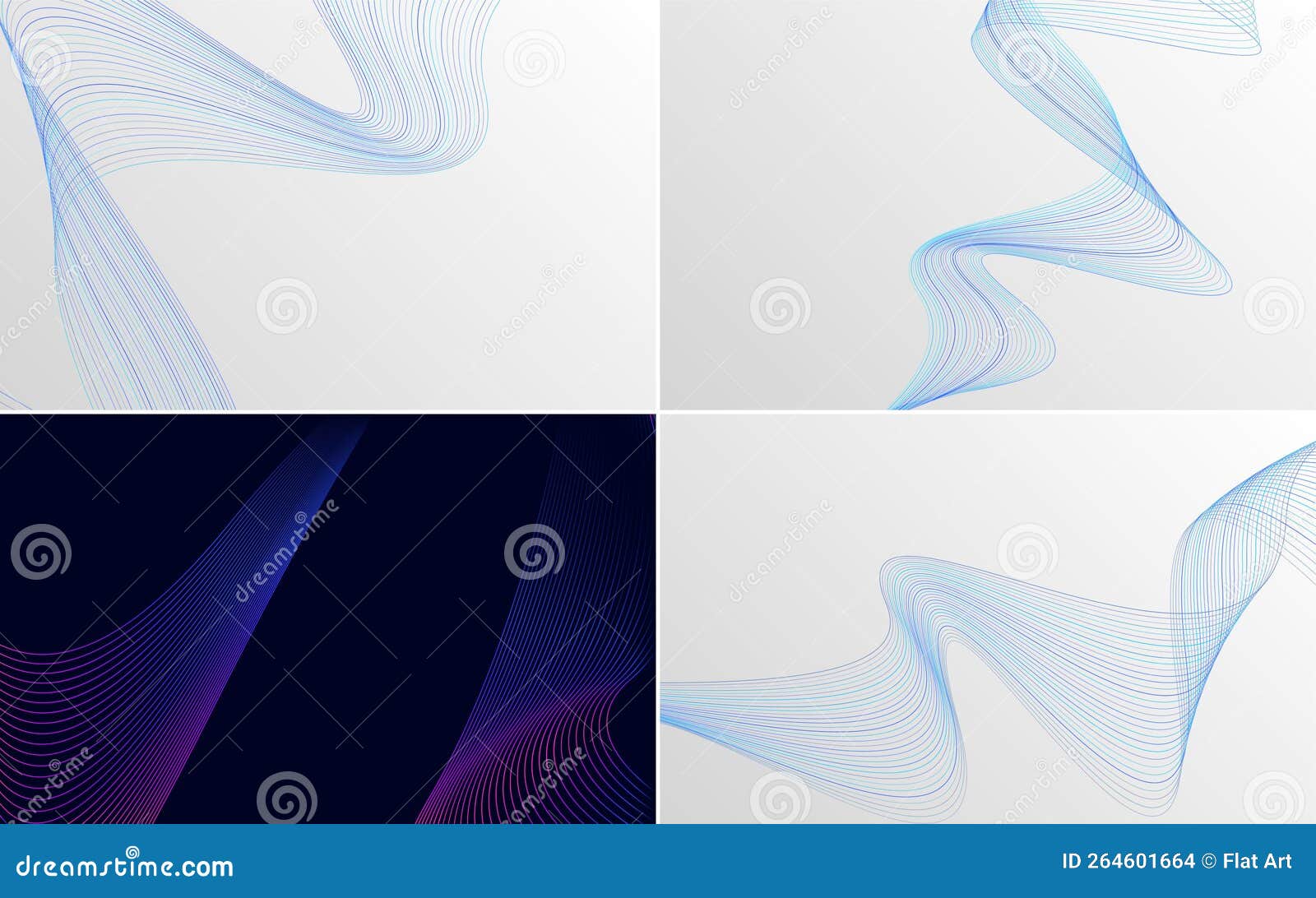 Set of 4 Waving Line Vector Backgrounds for a Unique Design Stock ...