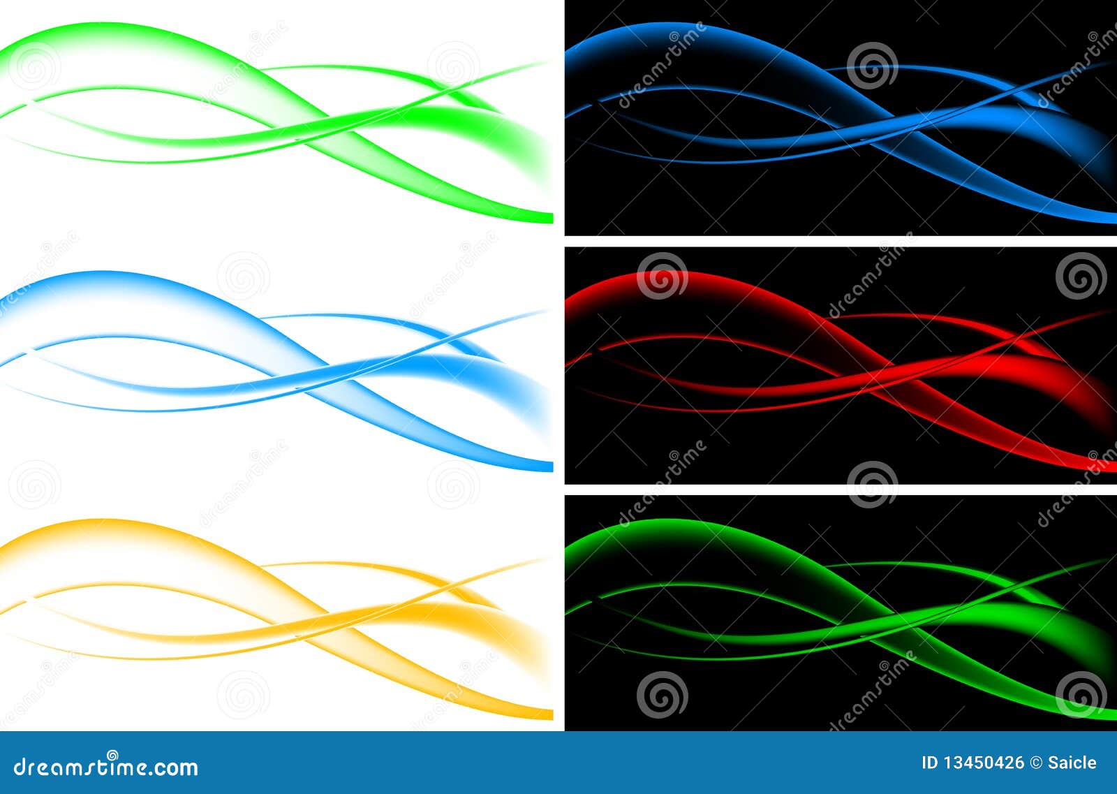 Set of wavy banners stock vector. Illustration of bright - 13450426