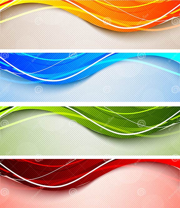 Set of wavy banners stock vector. Illustration of modern - 26280229