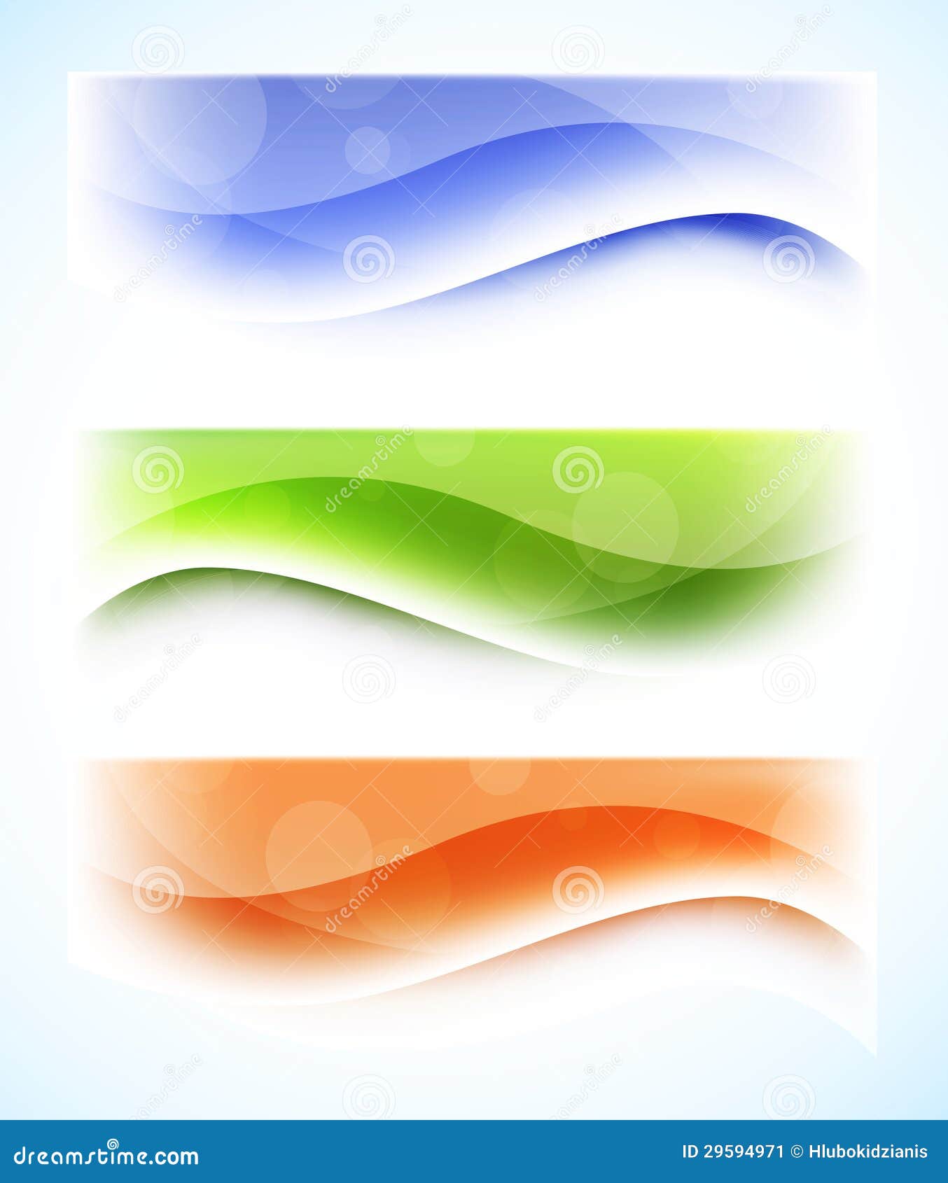 Set of wavy banners stock vector. Illustration of green - 29594971