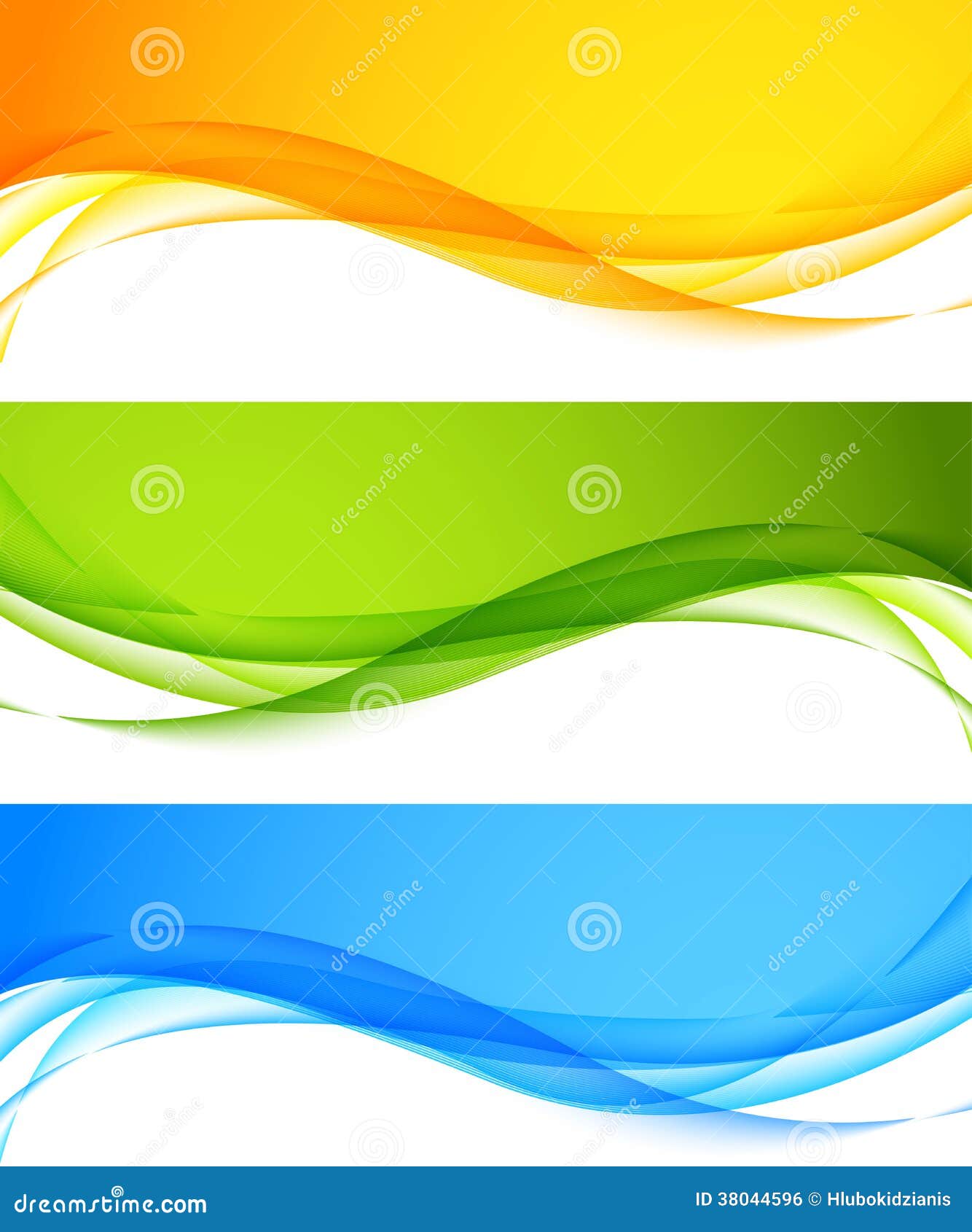 Set of wavy banners stock vector. Illustration of creative - 38044596
