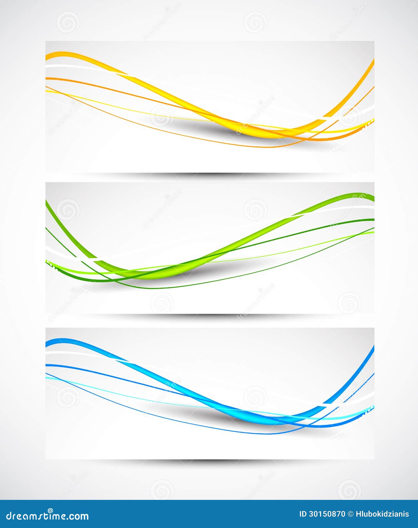 Set of wavy banners stock vector. Illustration of shiny - 30150870