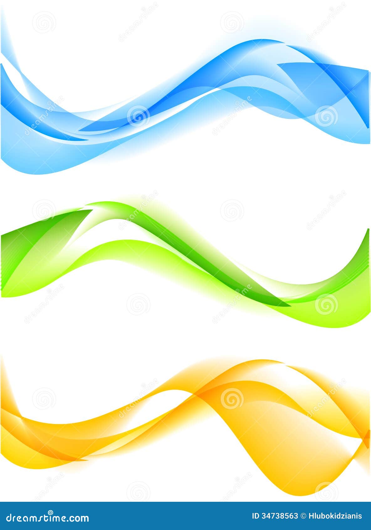 Set of wavy banners stock vector. Illustration of modern - 34738563
