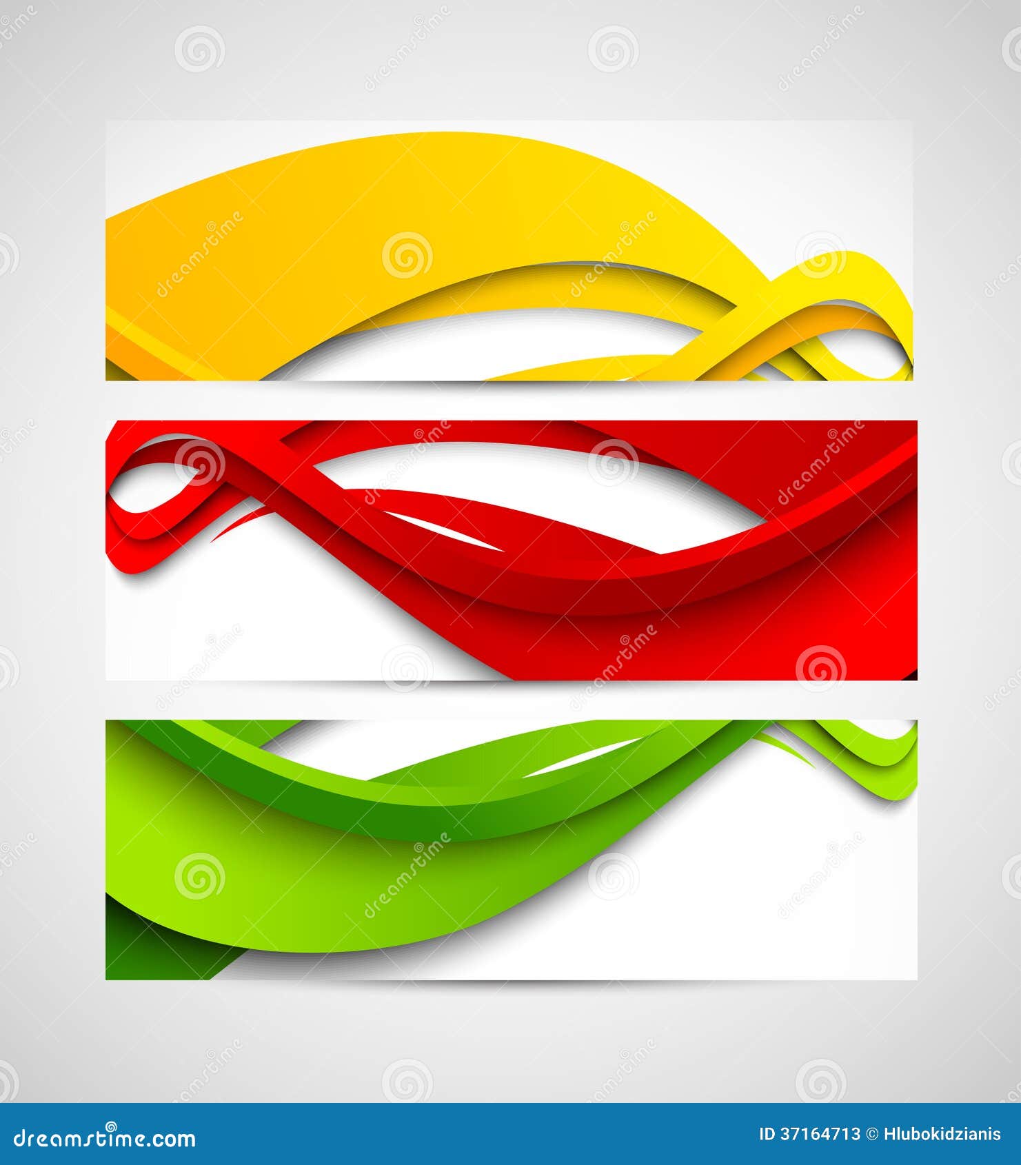 Set of wavy banners stock vector. Illustration of perspective - 37164713