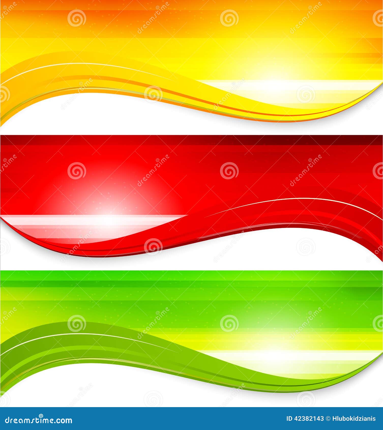 Set of wavy banners stock vector. Illustration of business - 42382143