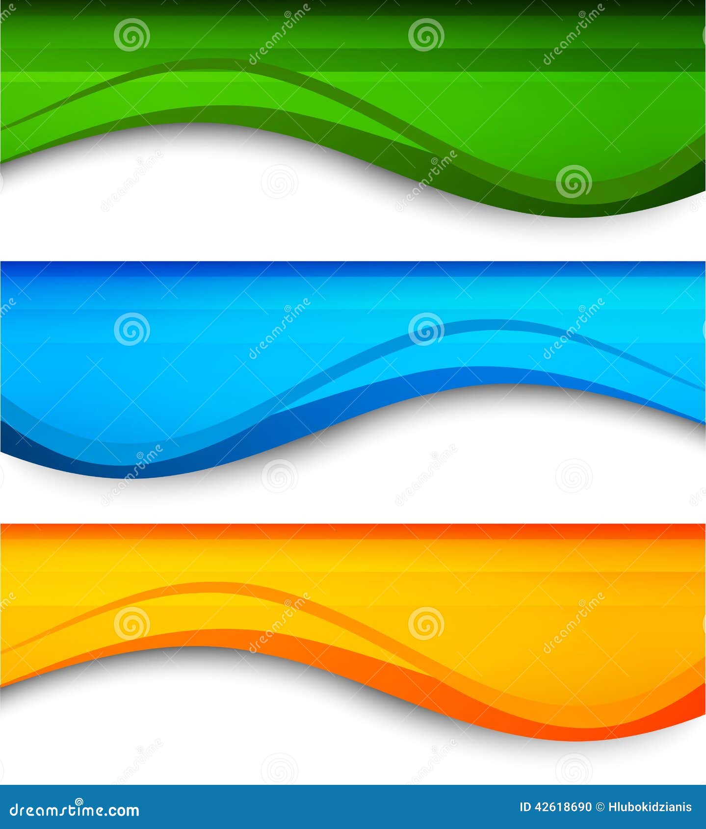 Set of wavy banners stock vector. Illustration of element - 42618690