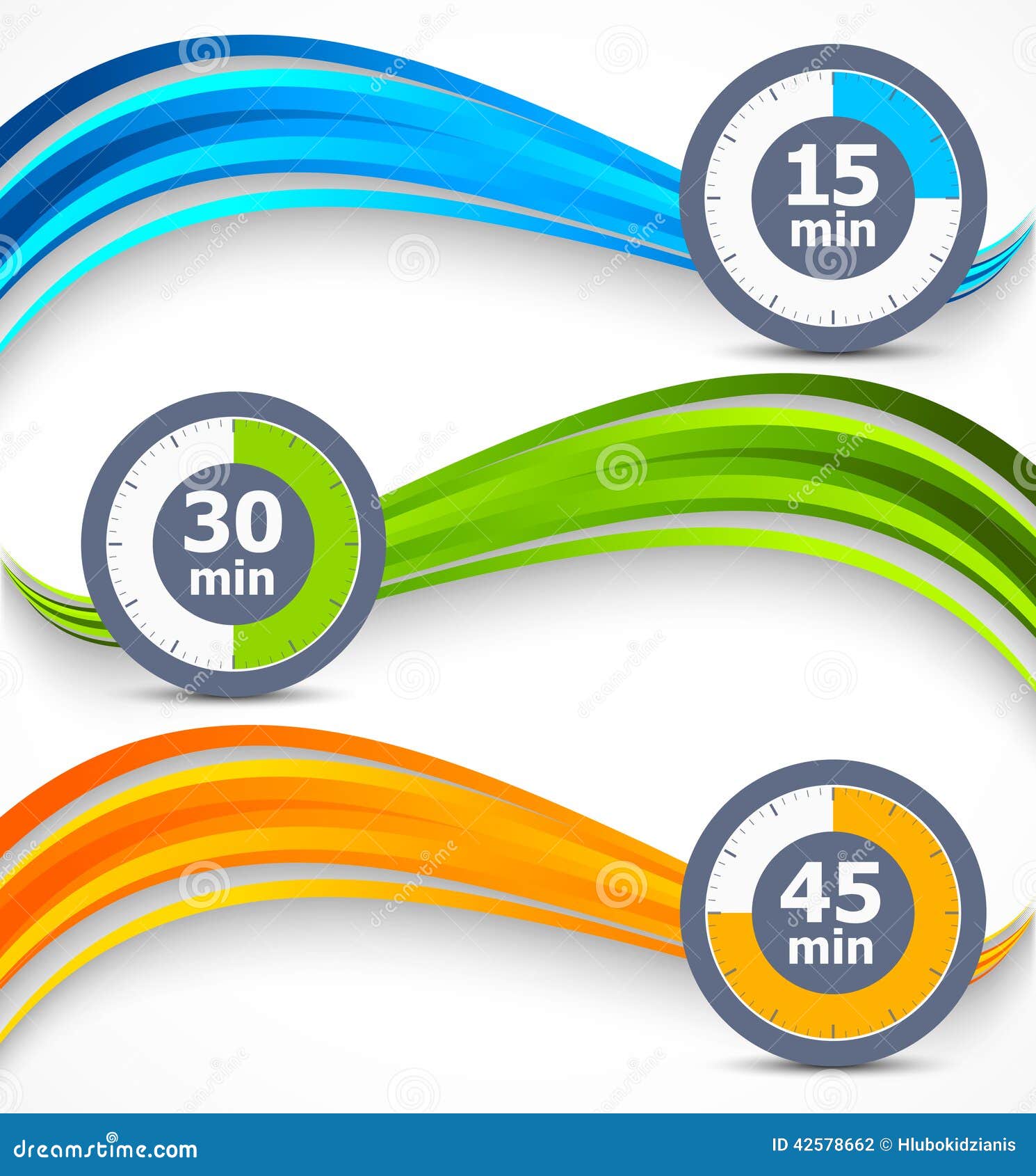 Set of Wavy Banners with Timers Stock Vector - Illustration of sign ...
