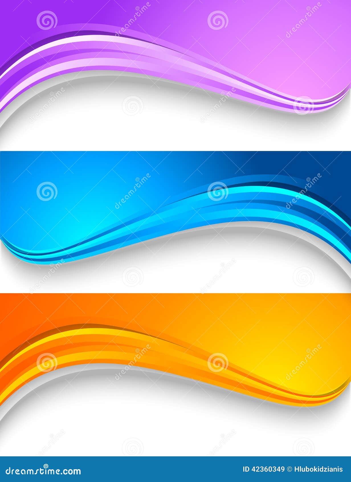 Set of Wavy Colorful Banners. Stock Vector - Illustration of movement ...