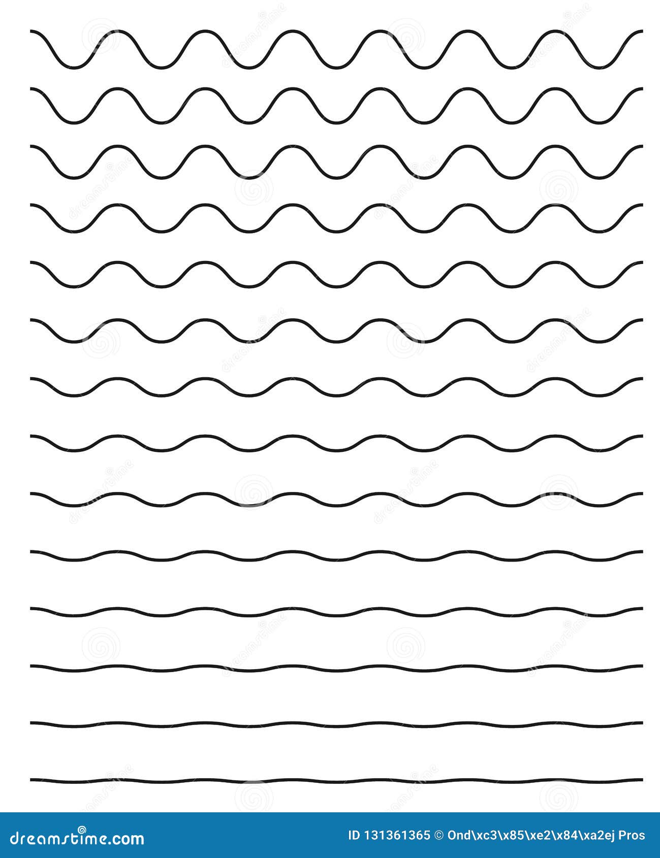 Set of Wavy Horizontal Lines. Vector Simple New Design Element Stock ...