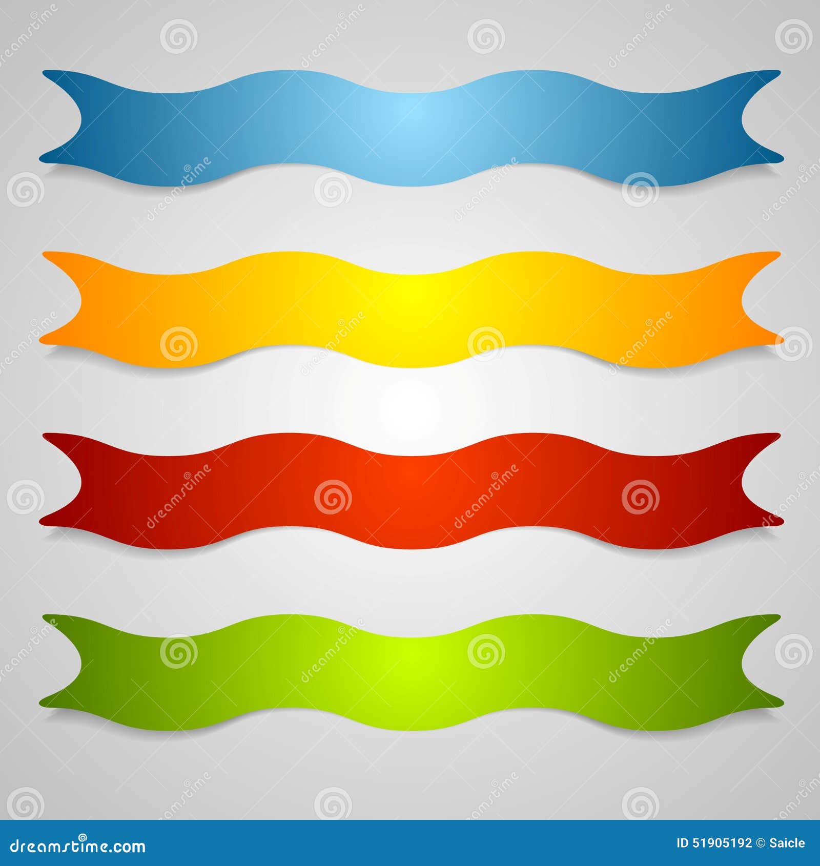 Set of wavy label ribbons stock vector. Illustration of bright - 51905192