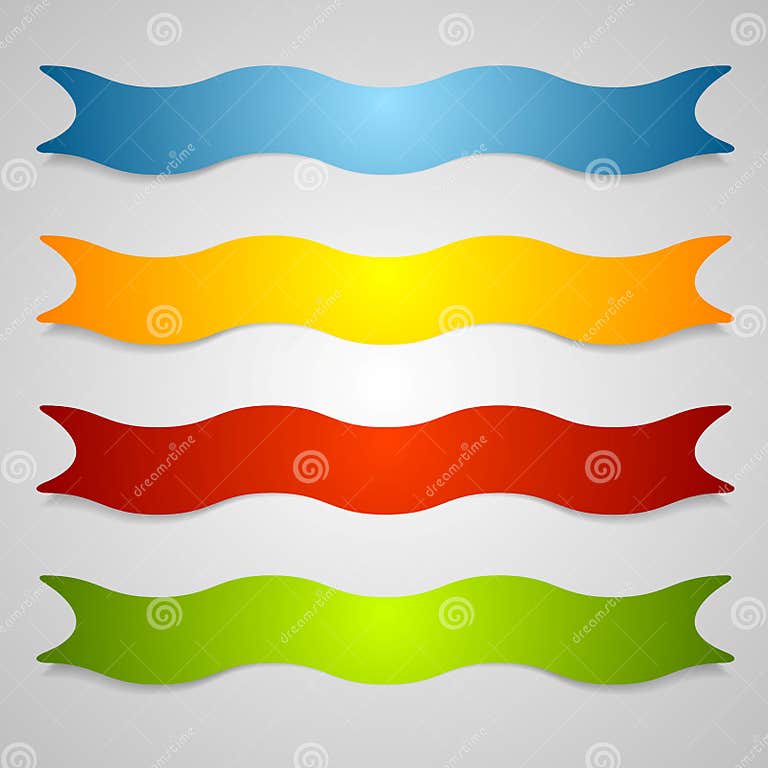 Set of wavy label ribbons stock vector. Illustration of bright - 51905192